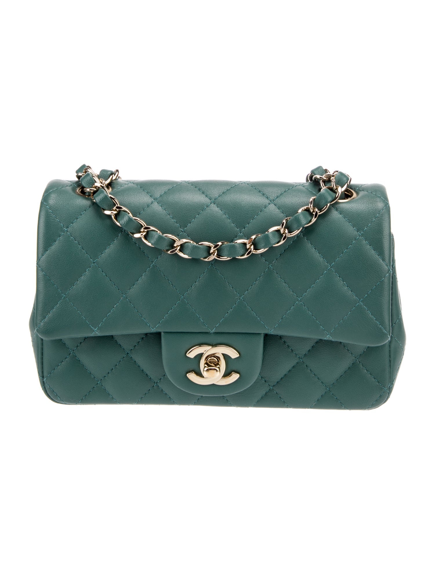 Chanel Classic Rectangular Mini Flap Bag - Green Shoulder Bags ...