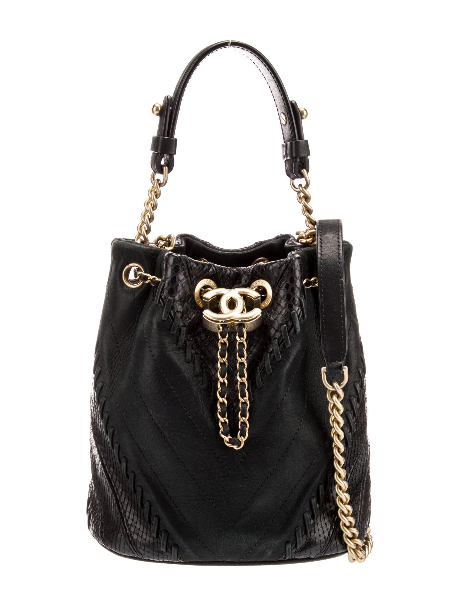 Chanel Quilted Dweller Drawstring Bucket Bag - Blue Bucket Bags ...
