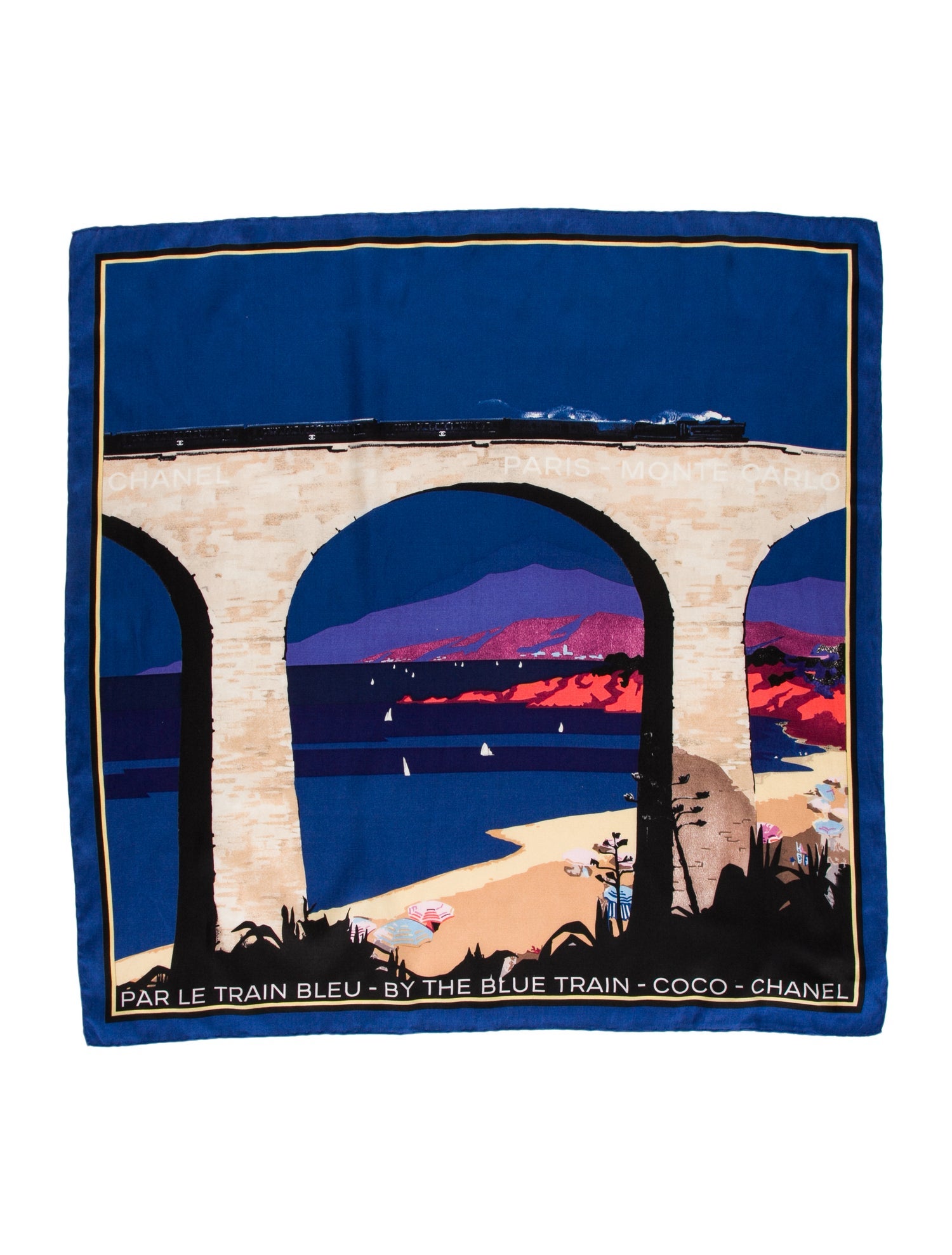 Chanel By The Blue Train Silk Scarf - Blue Scarves and Shawls ...