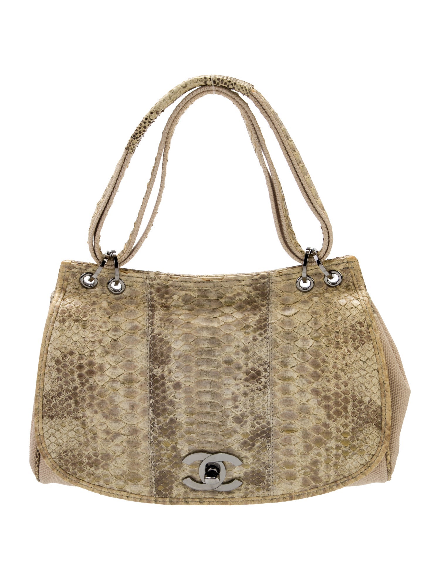 Chanel Python-Trimmed Flap Bag - Neutrals Shoulder Bags, Handbags ...