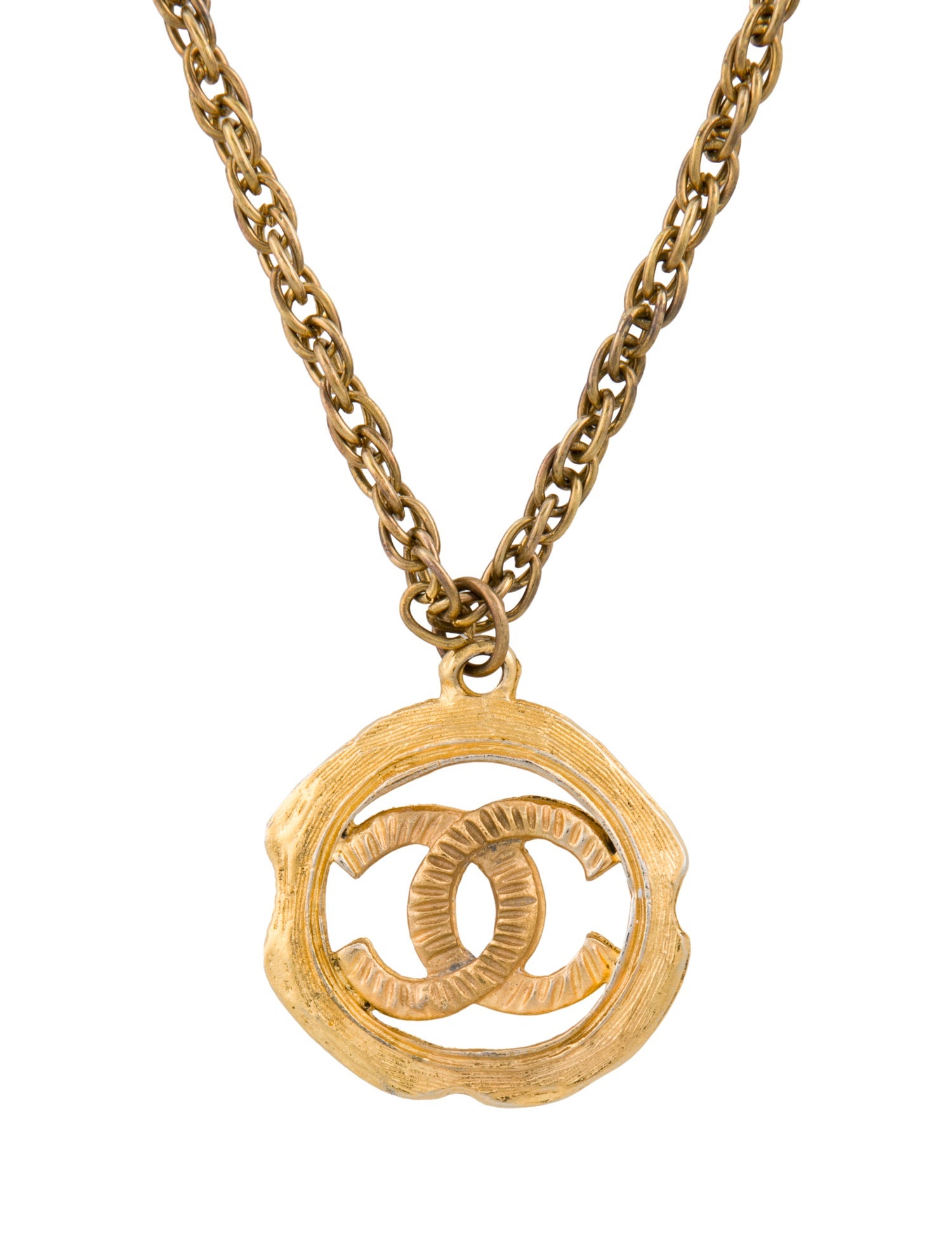 Chanel Vintage CC Pendant Necklace - Gold-Plated Pendant Necklace ...