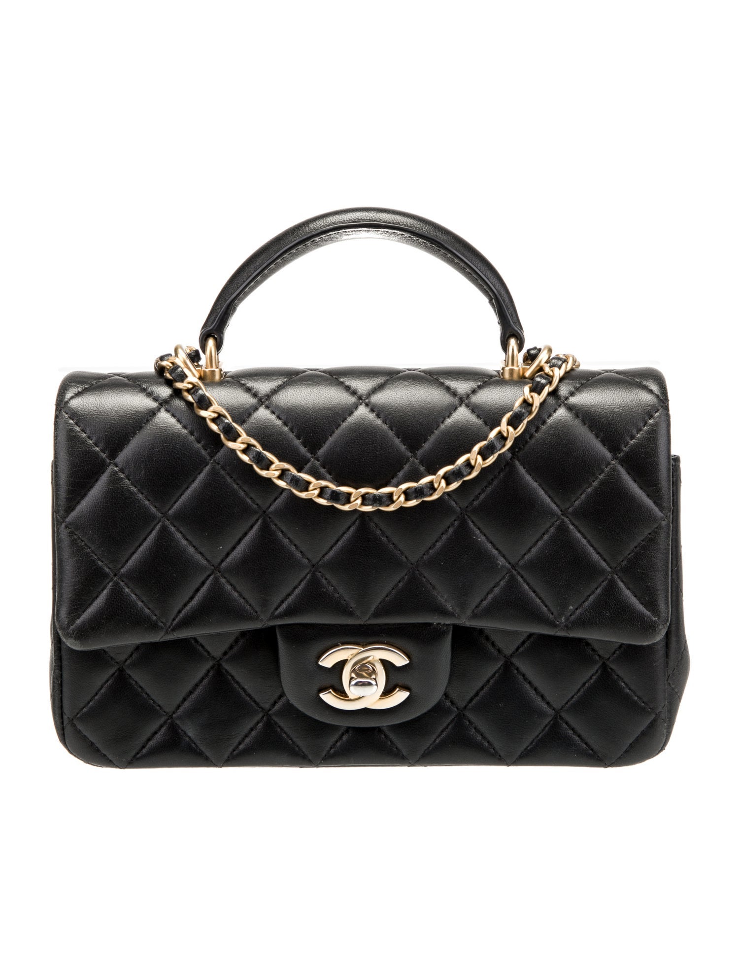 Chanel Rectangular Mini Top Handle Flap Bag - Black Handle Bags ...
