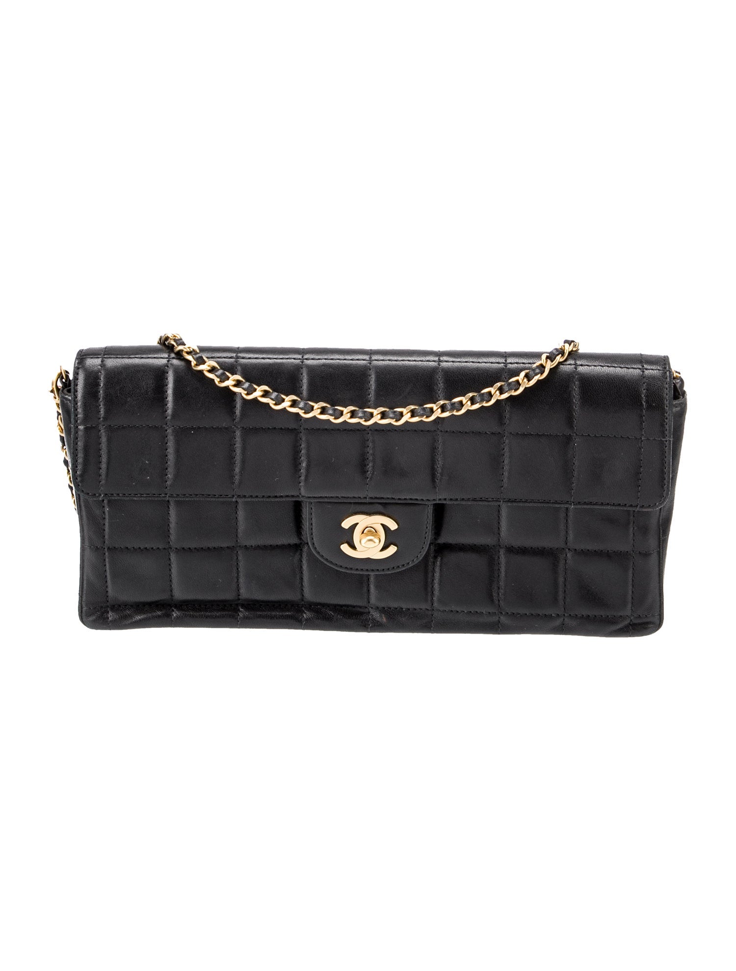 Chanel Square Quilt E/W Flap Bag - Black Shoulder Bags, Handbags ...