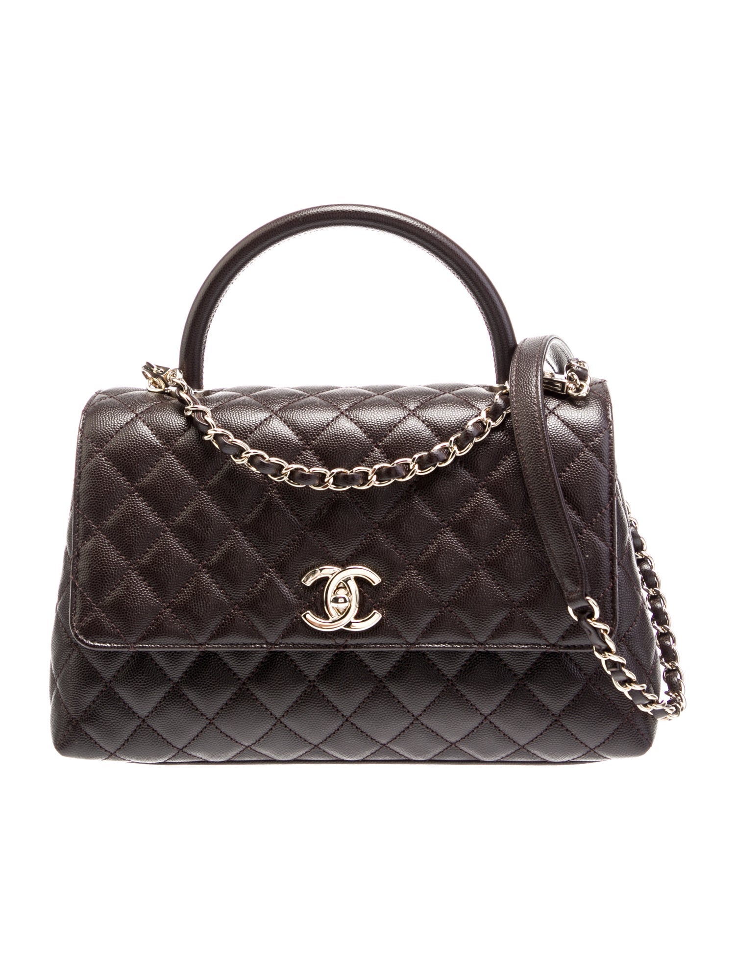 Chanel Small Coco Handle Bag - Brown Handle Bags, Handbags - CHA1199626 ...