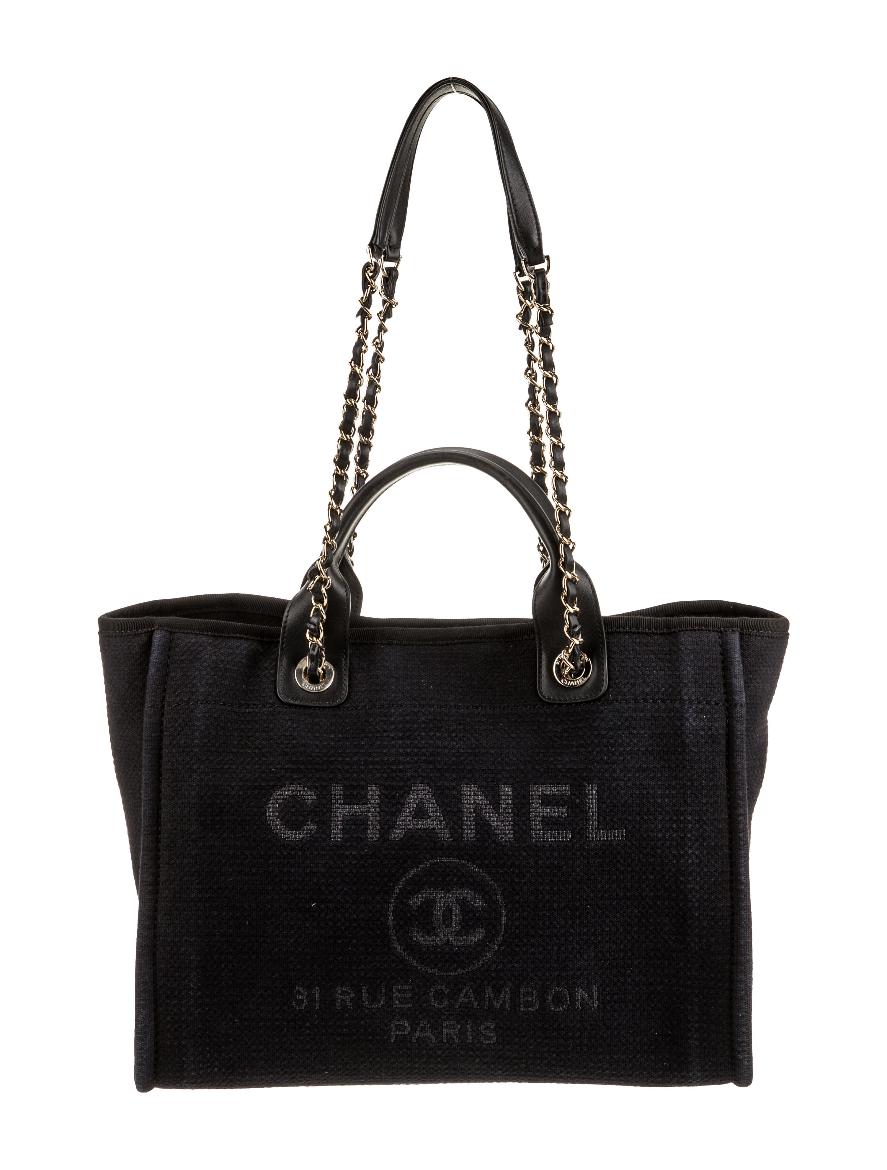 Chanel Small Deauville Shopping Bag - Black Totes, Handbags ...