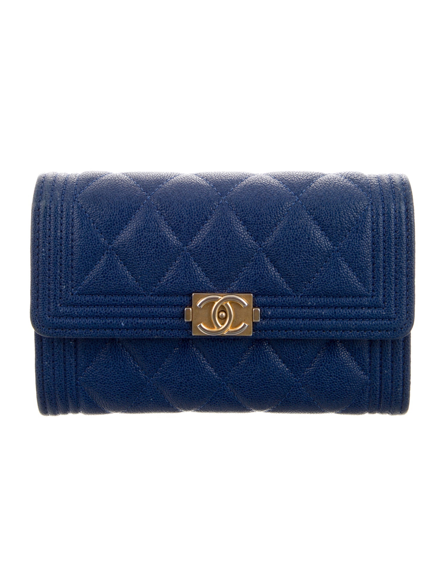 Chanel 2019 Interlocking CC Logo Continental Wallet - Blue Wallets ...