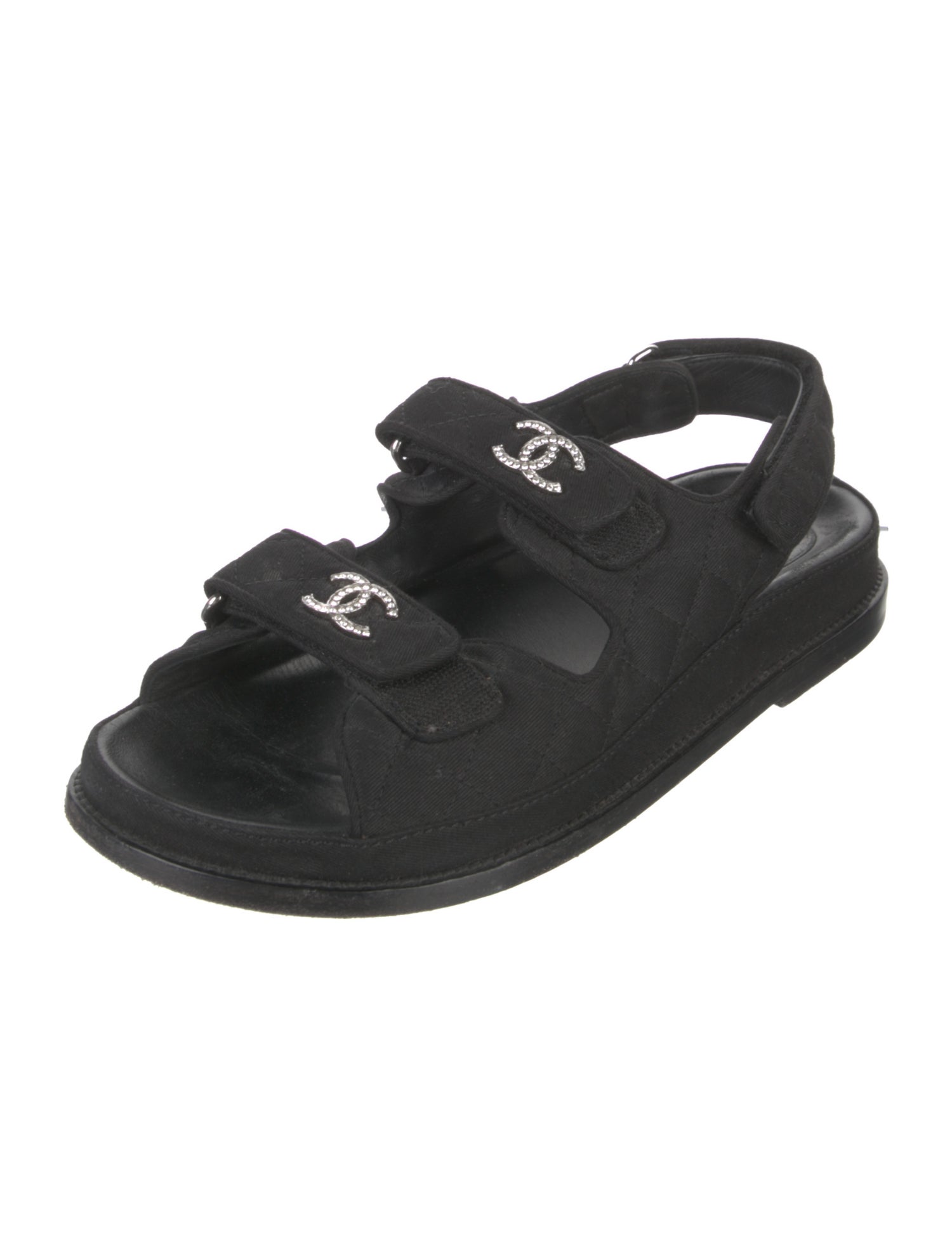 Chanel 2021 Interlocking CC Logo Slides - Black Sandals, Shoes ...