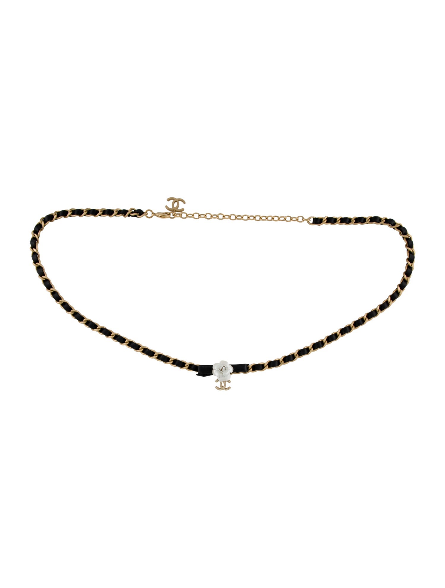 Chanel 2020 Camellia Bow CC Chain-Link Chain-Link Belt - Black Belts ...