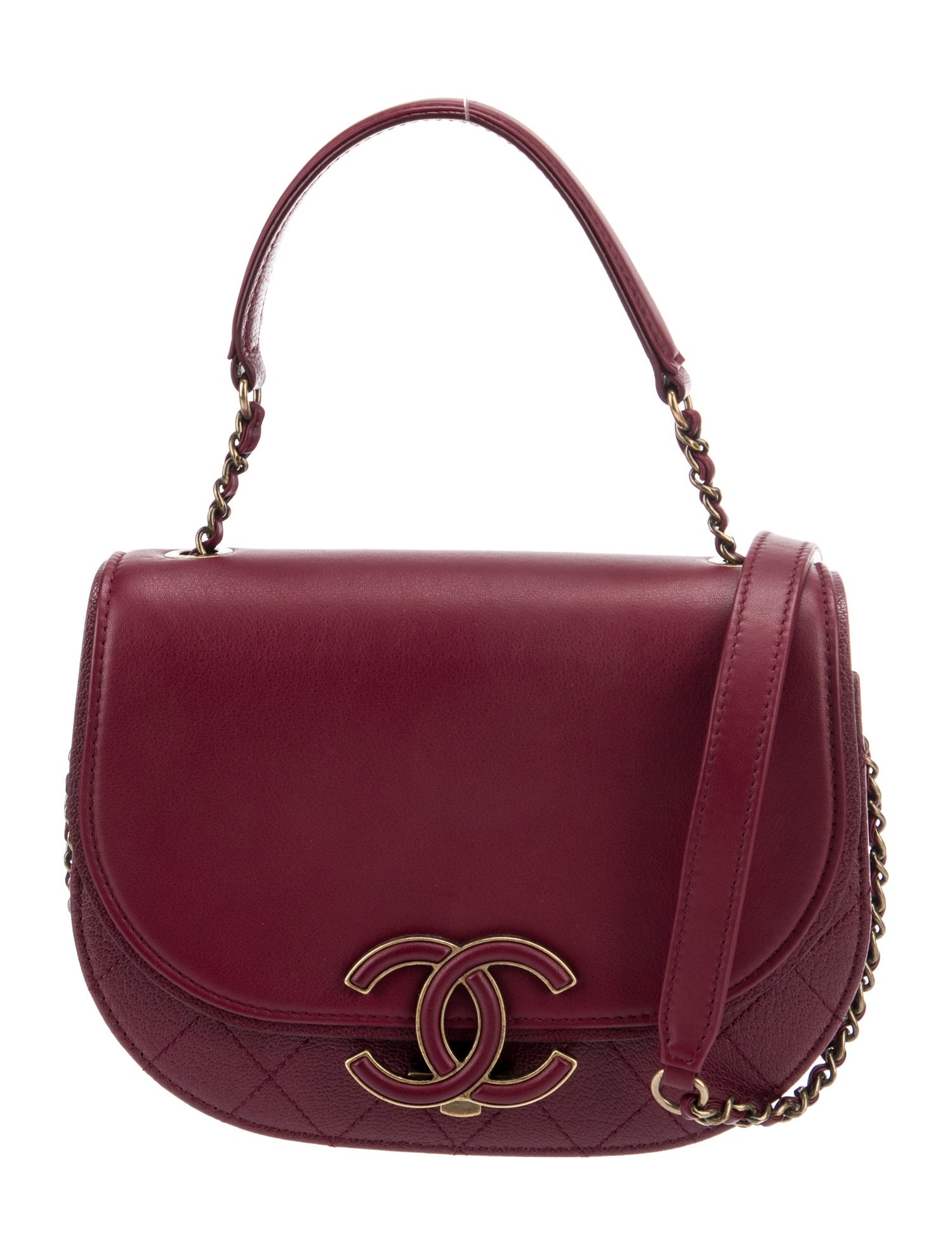 Chanel Small Coco Curve Flap Bag - Burgundy Shoulder Bags, Handbags ...
