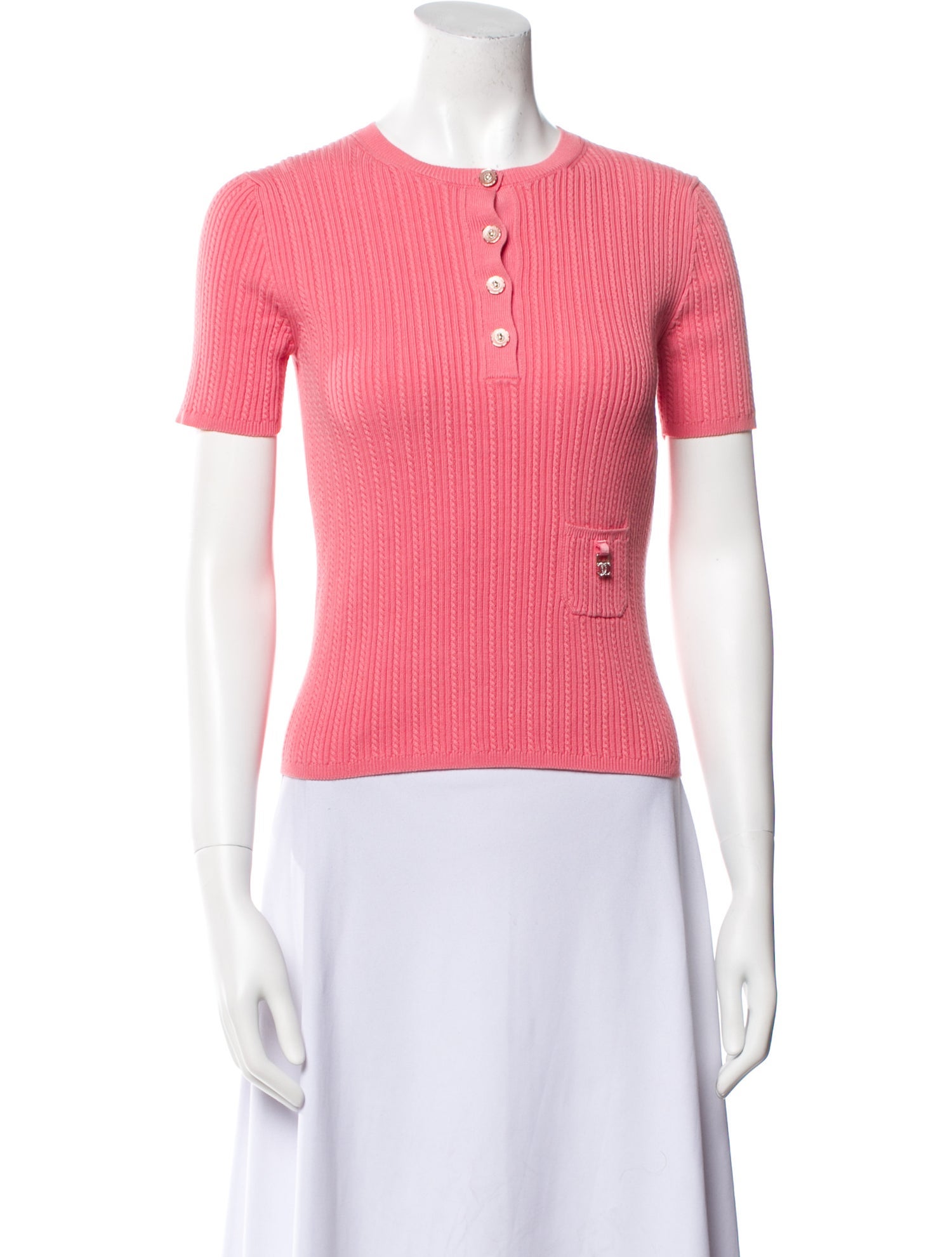 Chanel 2022 Crew Neck Polo - Pink Tops, Clothing - CHA1218138 | The ...