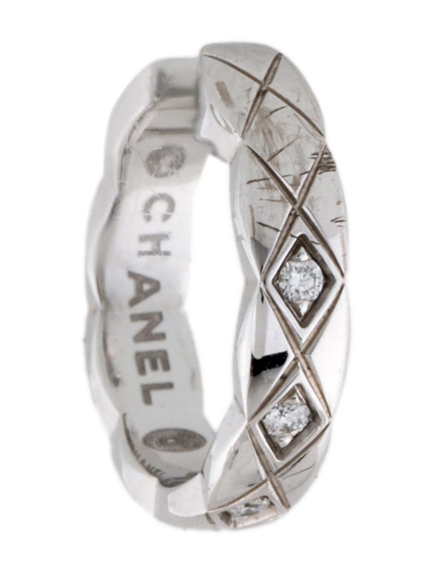 Chanel 18K Diamond Coco Crush Single Ear Cuff - Rhodium-Plated 18K White Gold Ear Cuff, Earrings ...