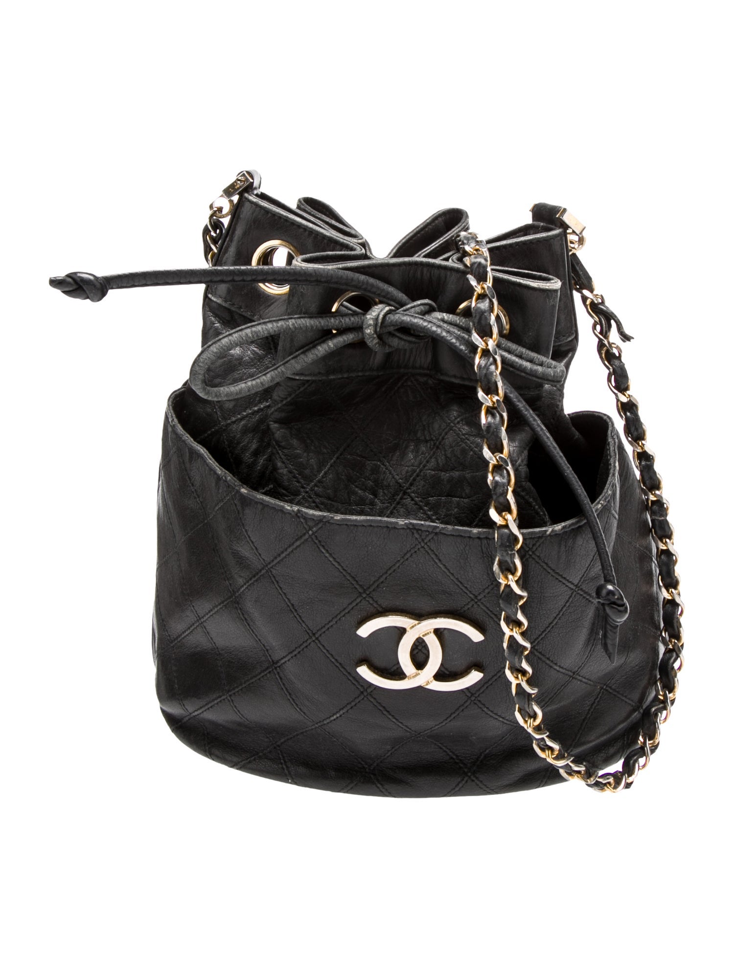 Chanel Mini Quilted CC Bucket Bag - Black Bucket Bags, Handbags ...