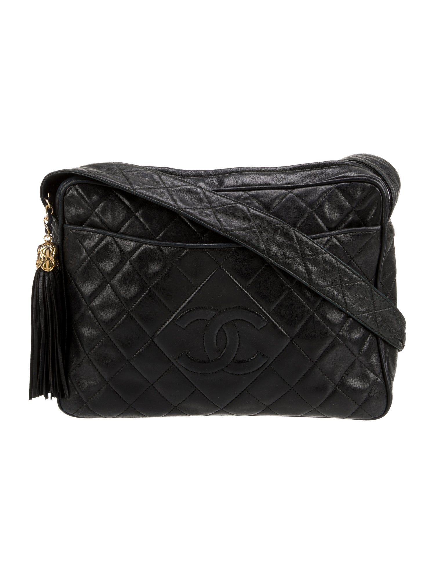 Chanel Diamond CC Camera Bag - Black Shoulder Bags, Handbags ...