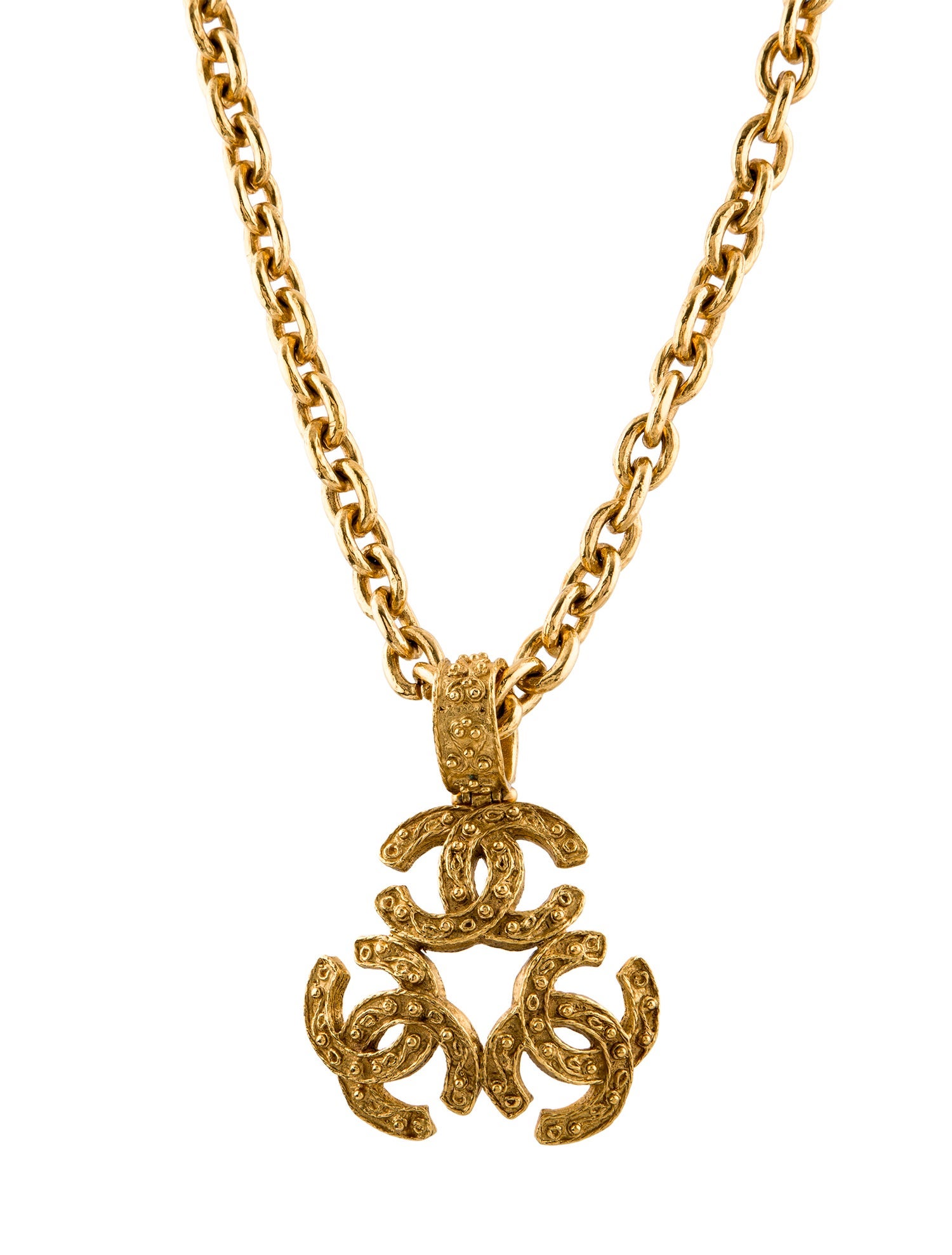 Chanel Vintage CC Pendant Necklace - Gold-Plated Pendant Necklace ...