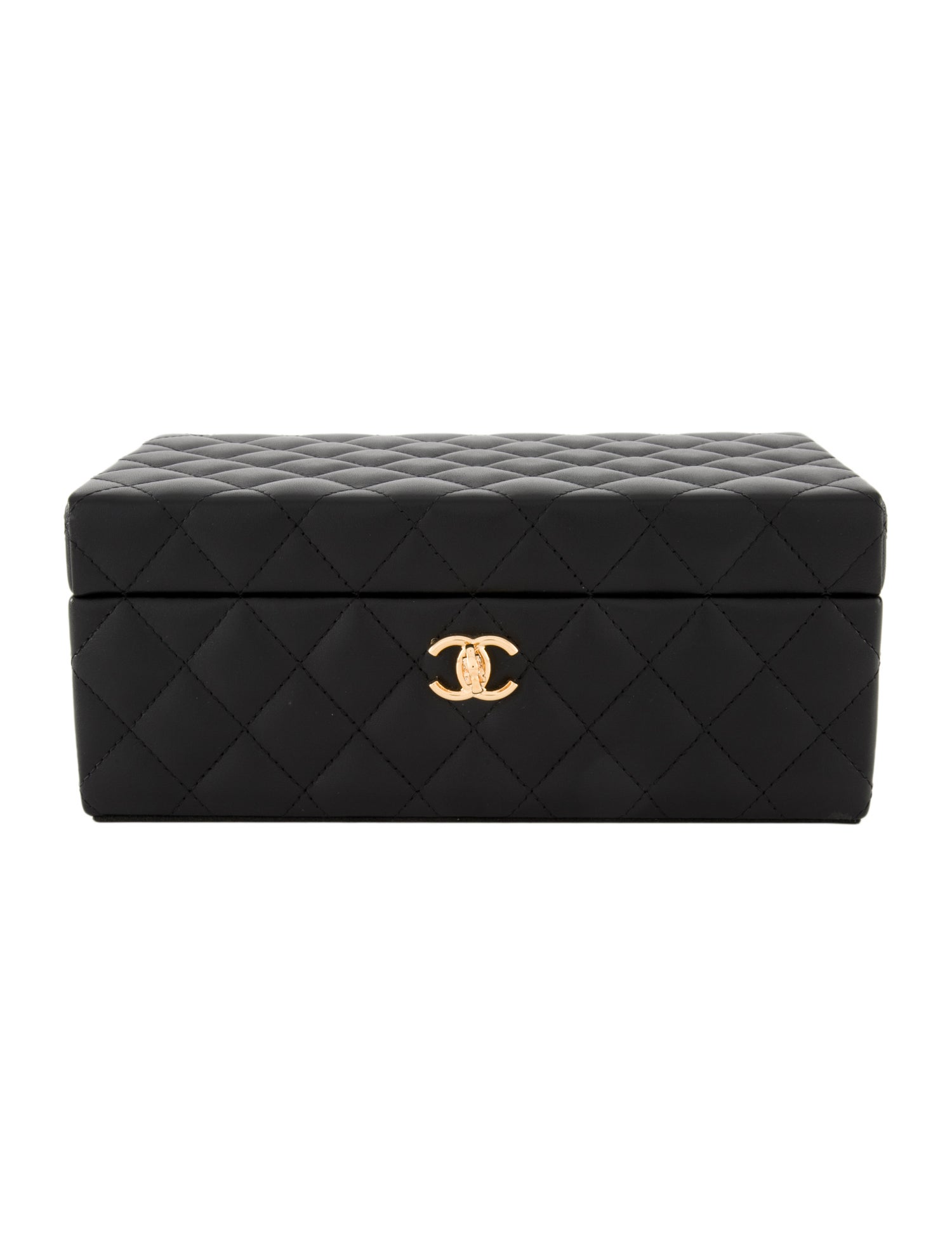 Chanel Quilted Lambskin Jewelry Box - Black Decorative Accents, Decor ...