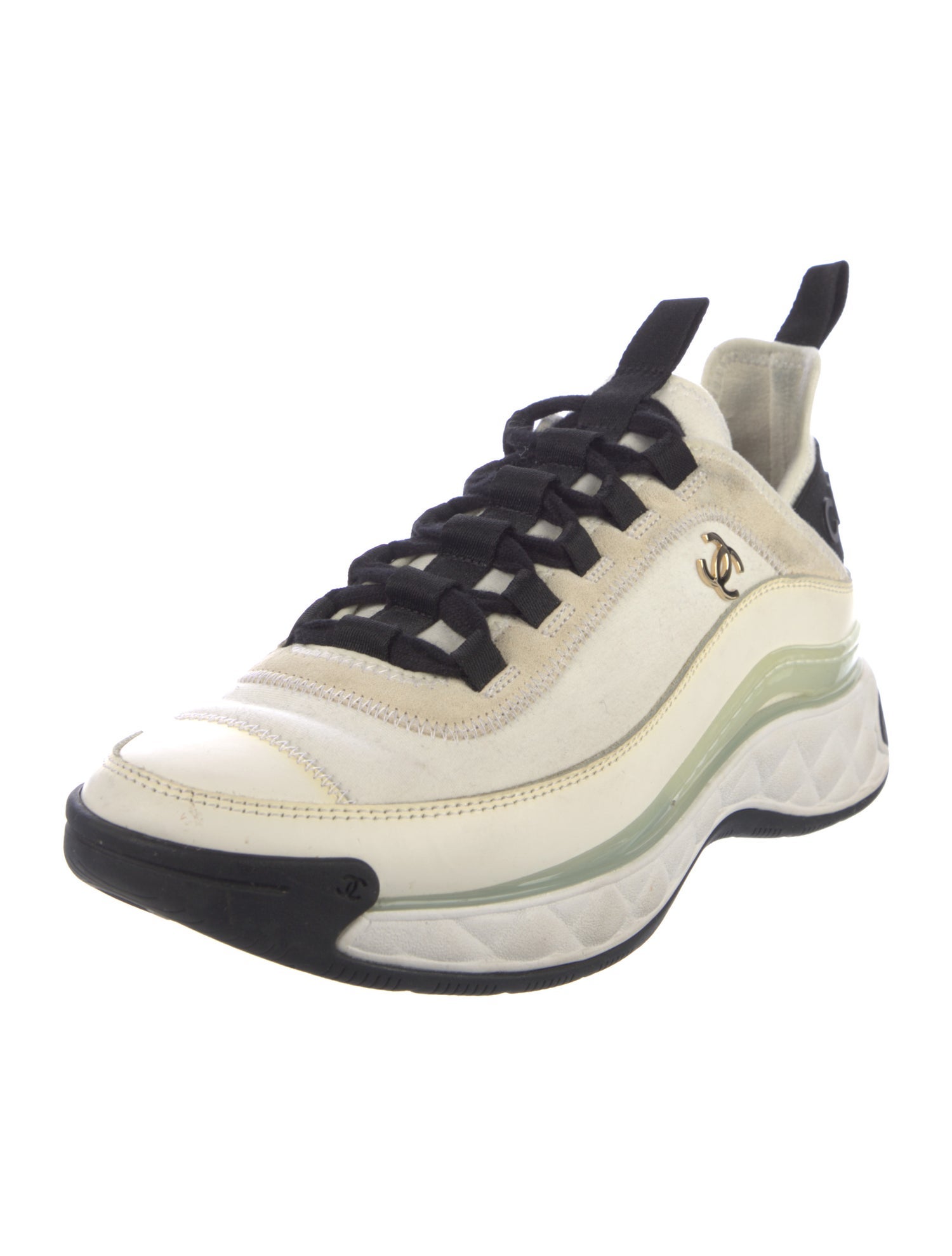 Chanel Interlocking CC Logo Suede Chunky Sneakers - Black Sneakers ...