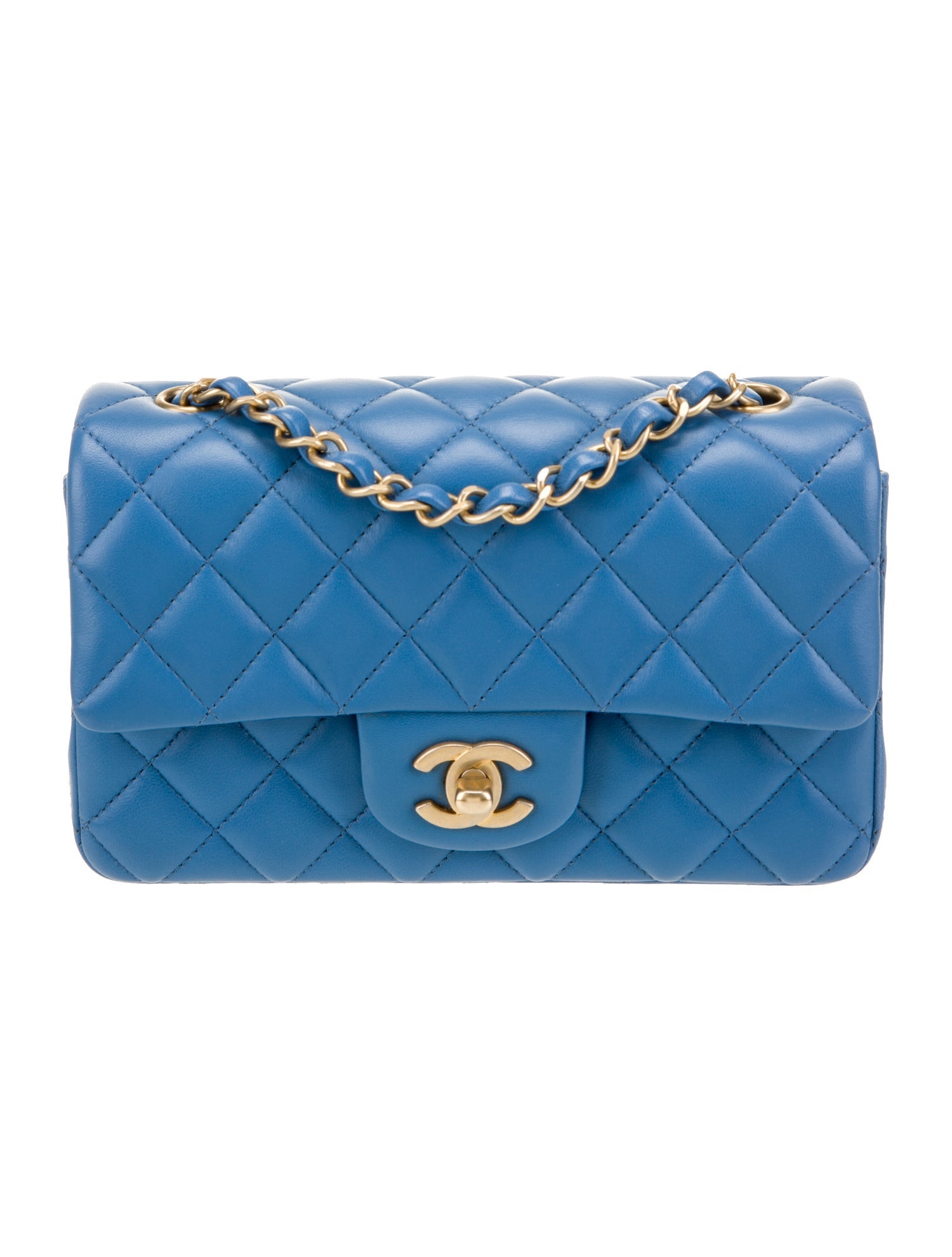 Chanel Classic Rectangular Mini Flap Bag - Blue Crossbody Bags ...