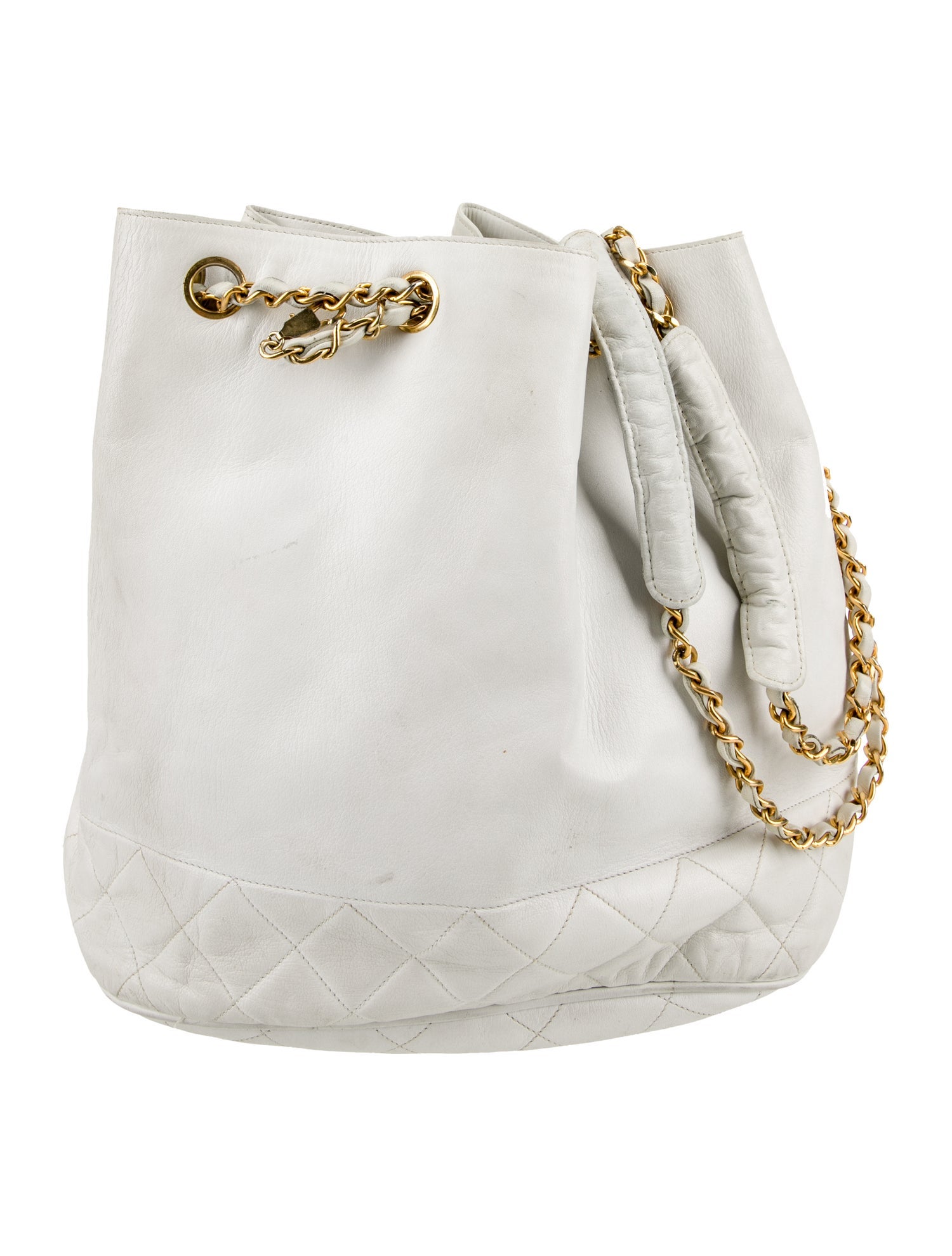 Chanel Quilted Bucket Bag - White Bucket Bags, Handbags - CHA1223900 ...