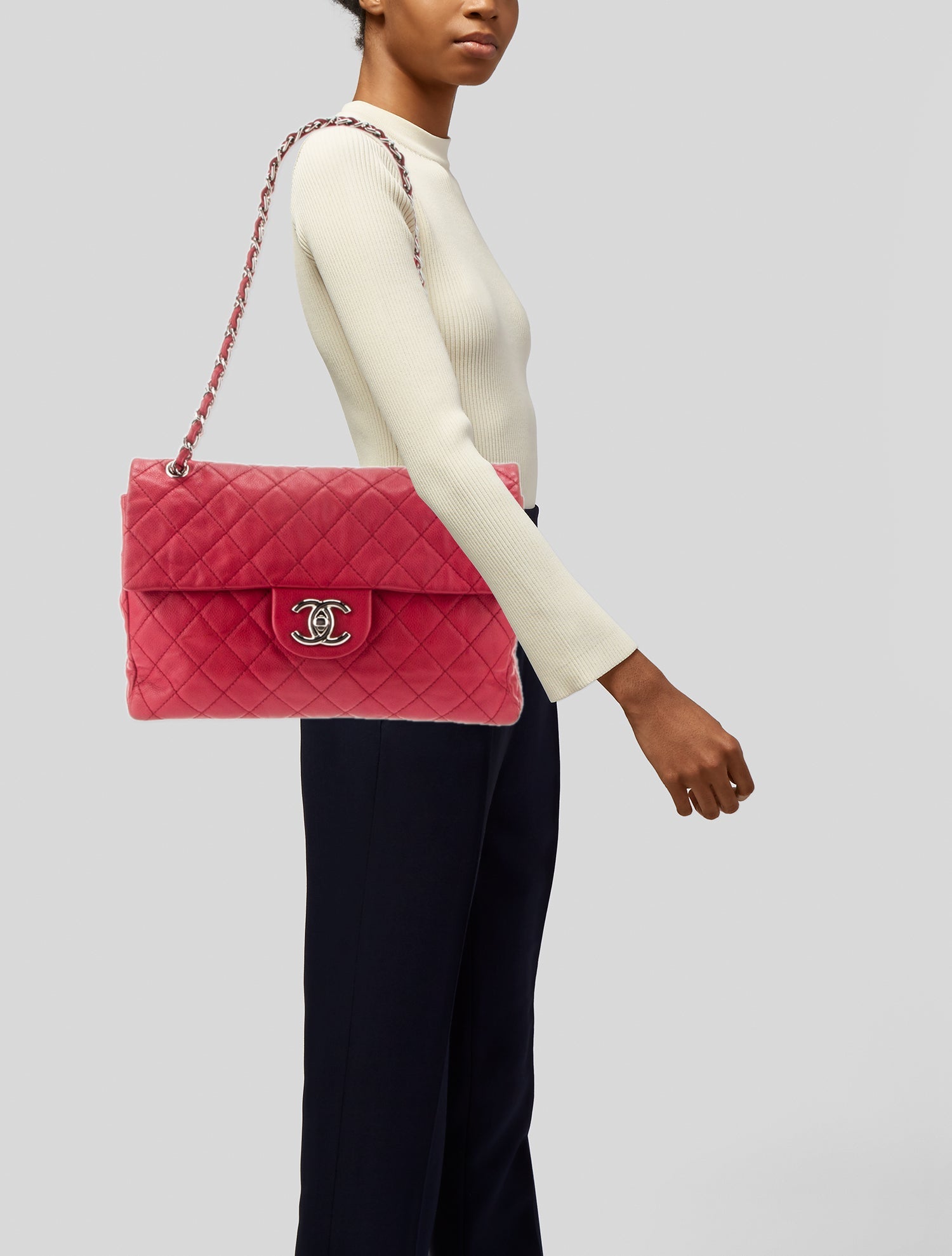 Chanel Classic Medium Double Flap Bag - Pink Shoulder Bags, Handbags ...