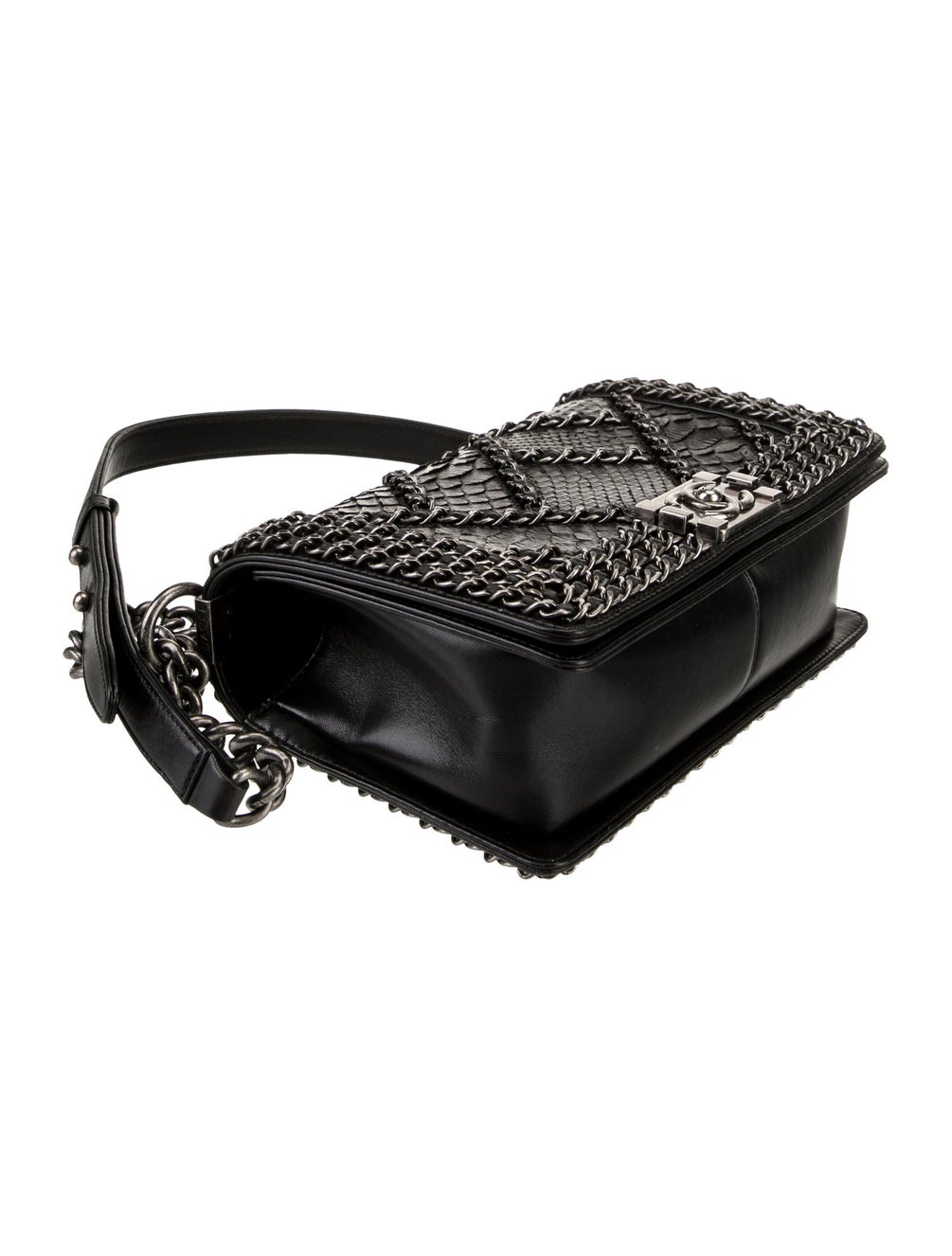Chanel Medium Python Chain Boy Bag - Black Shoulder Bags, Handbags - CHA1229077 | The RealReal