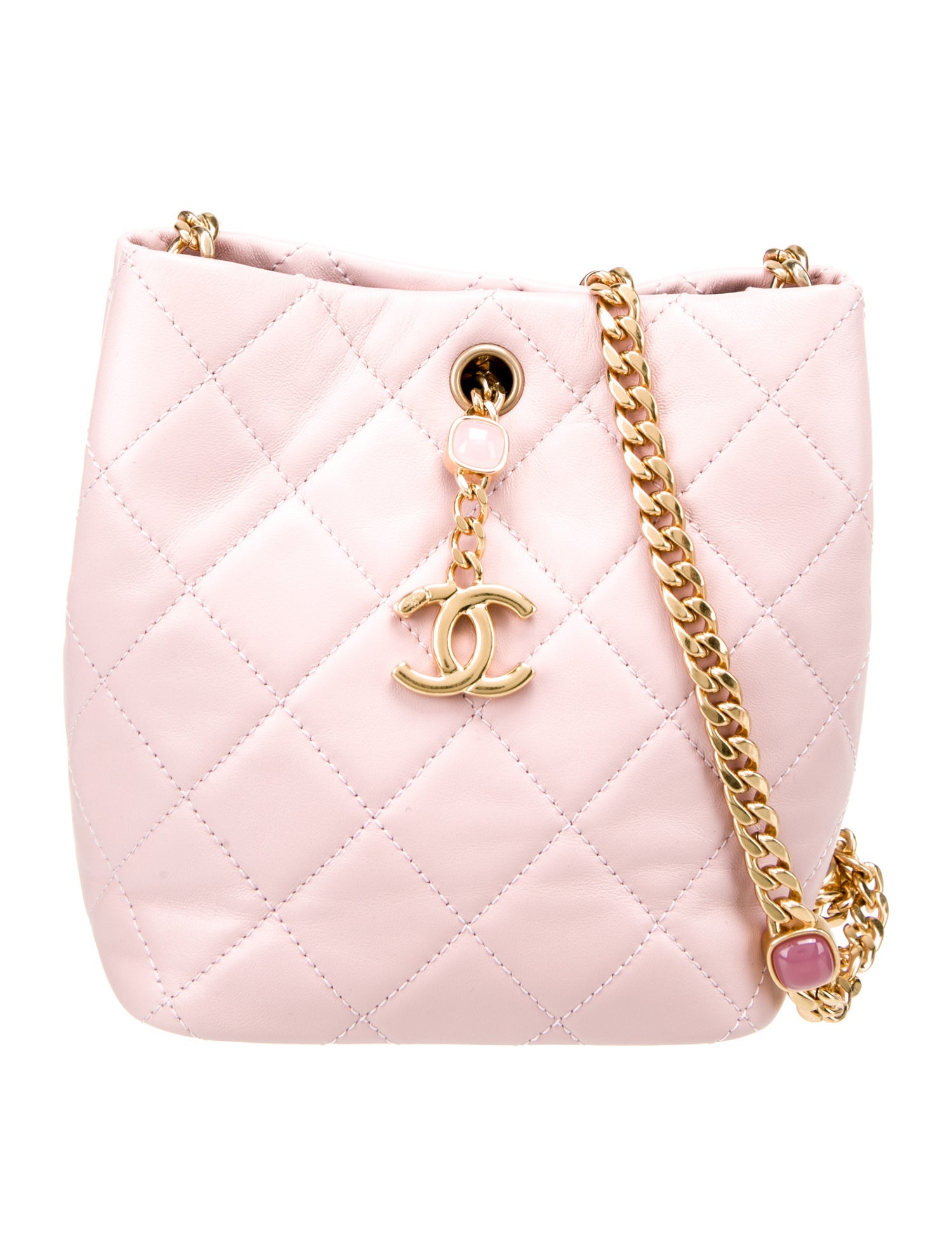 Chanel Quilted Bucket Bag - Pink Crossbody Bags, Handbags - CHA1229856 ...