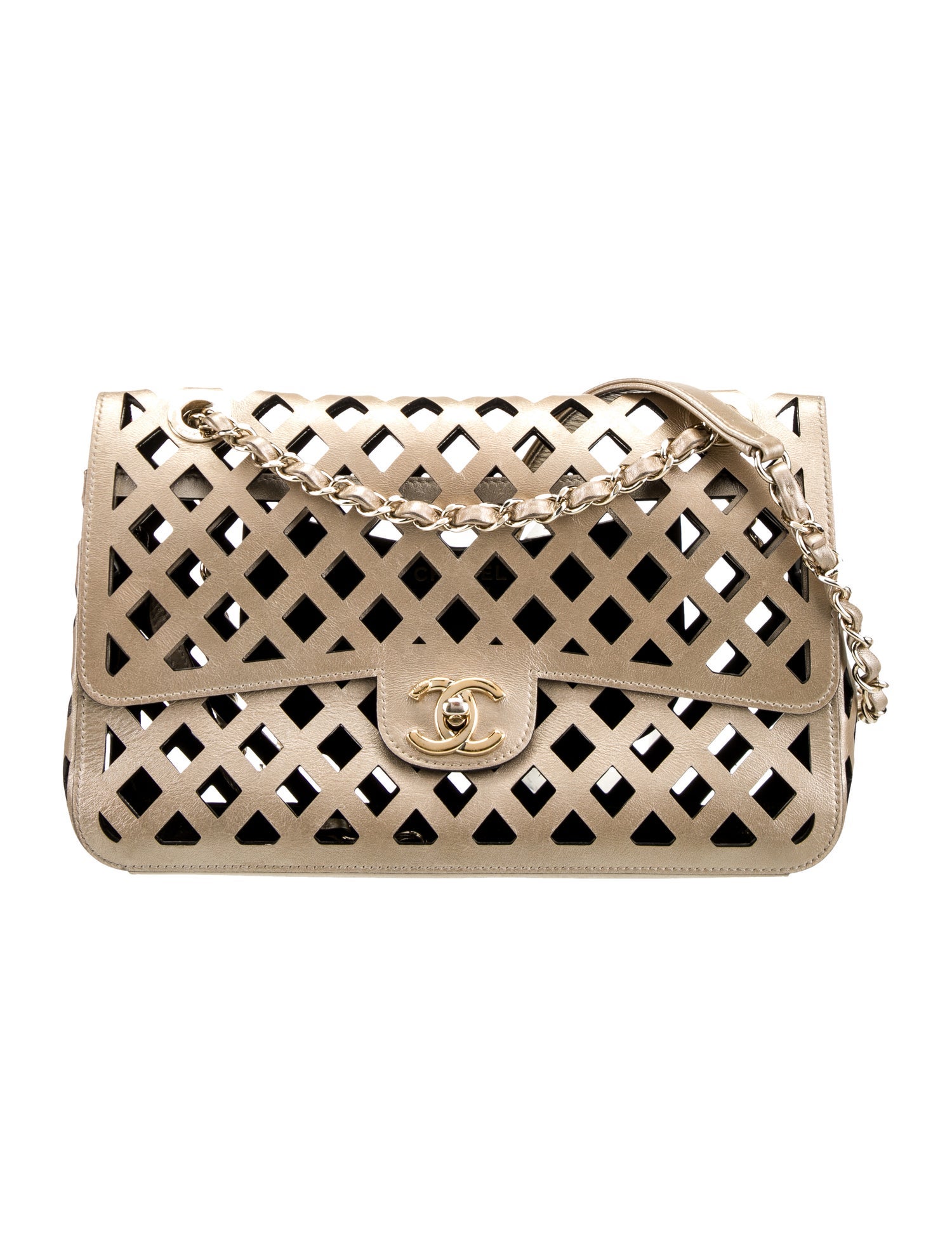 Chanel Large See Through Flap Bag - Gold Shoulder Bags, Handbags ...