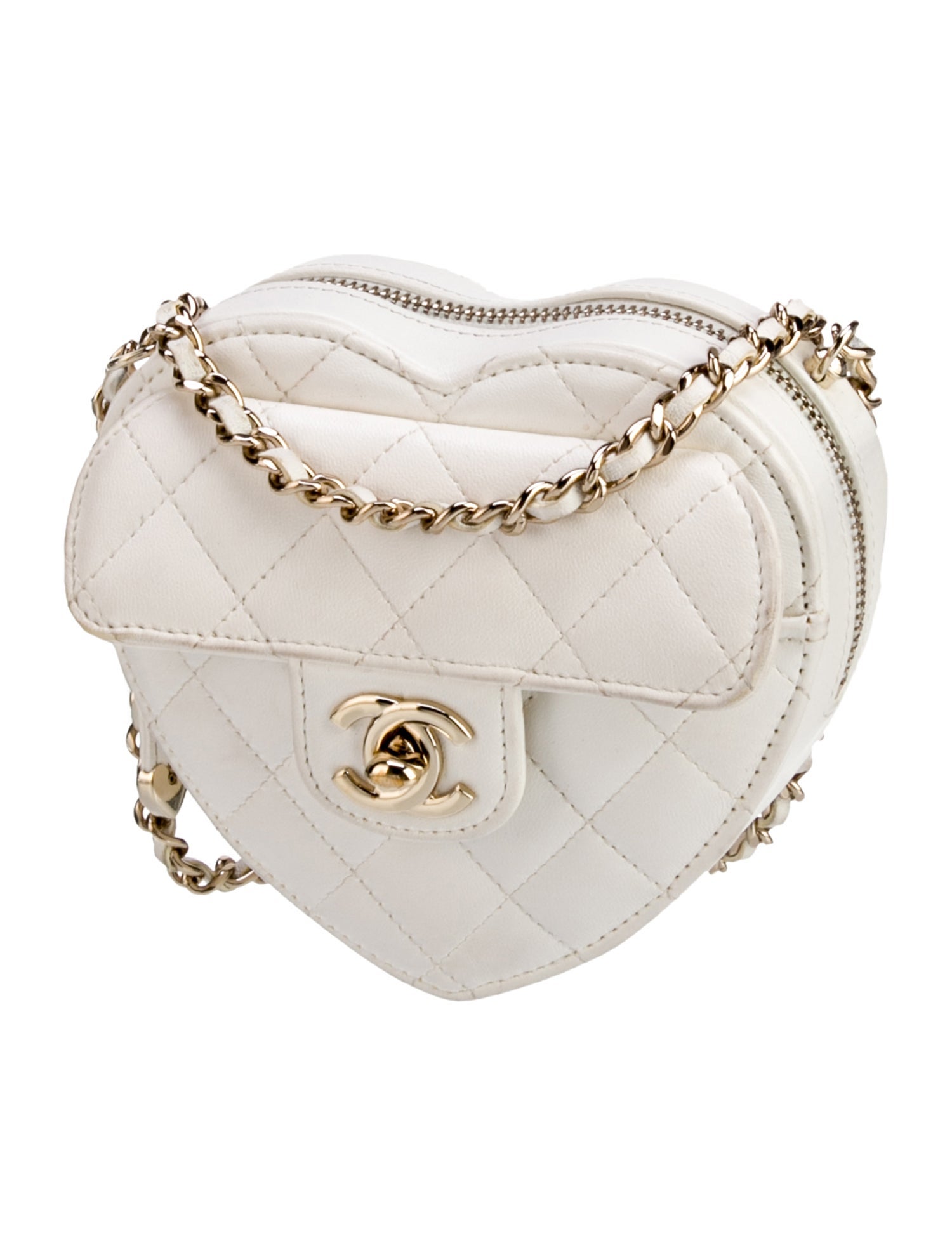 Chanel Mini CC In Love Heart Bag - White Crossbody Bags, Handbags ...
