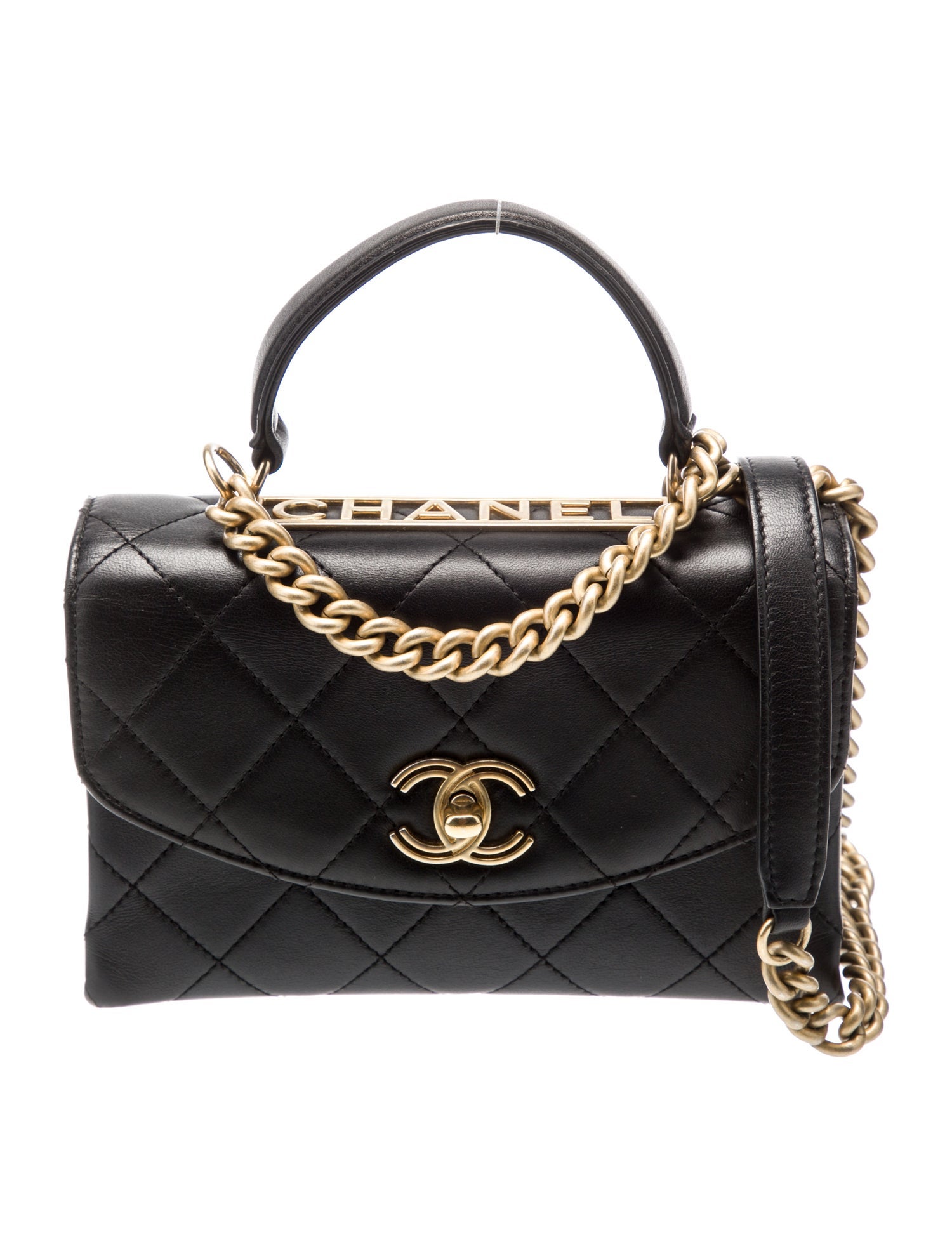Chanel Small Trendy Spirit Top Handle Bag - Black Handle Bags, Handbags ...