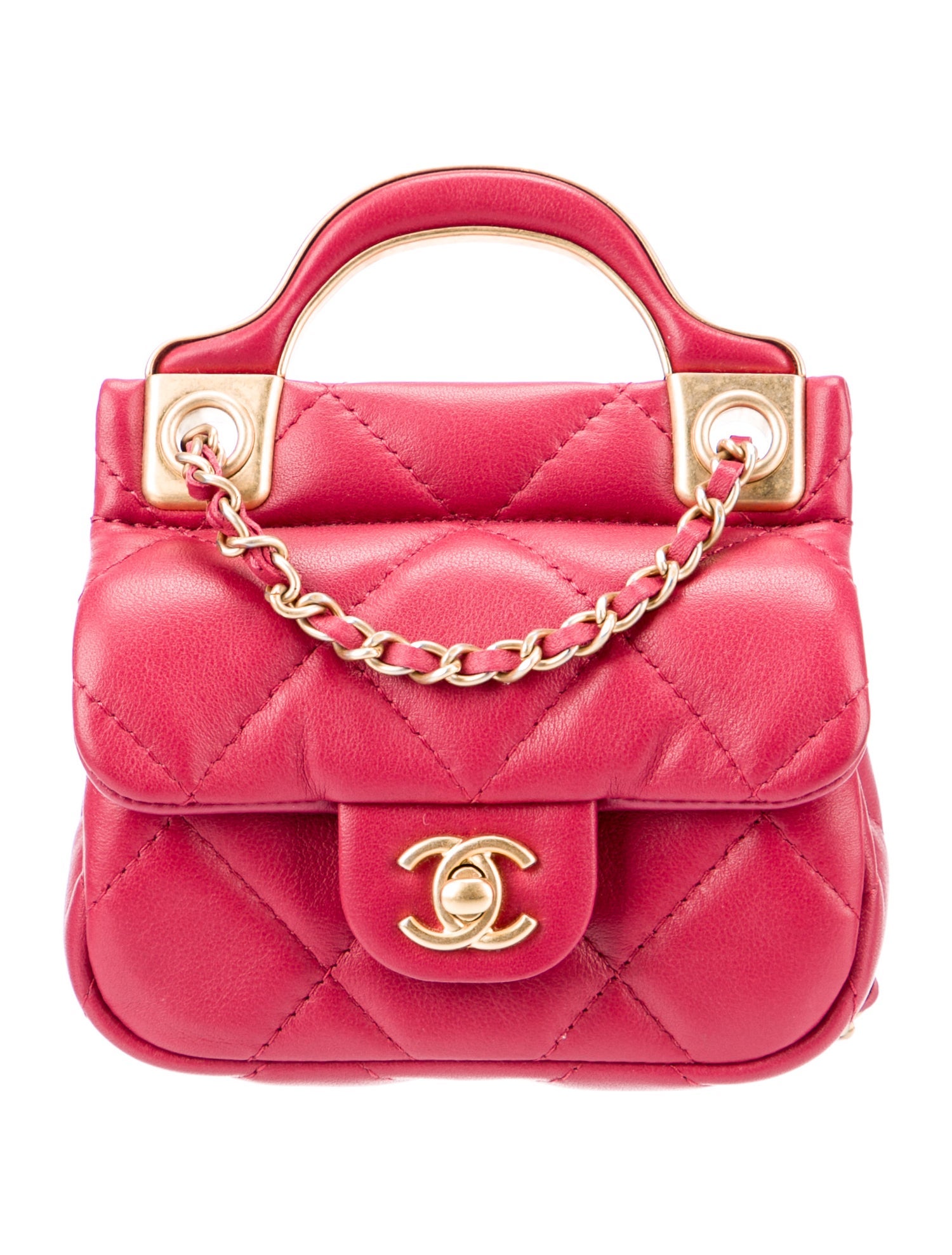 Chanel Lady Card Holder w/ Chain - Red Mini Bags, Handbags - CHA1235612 ...