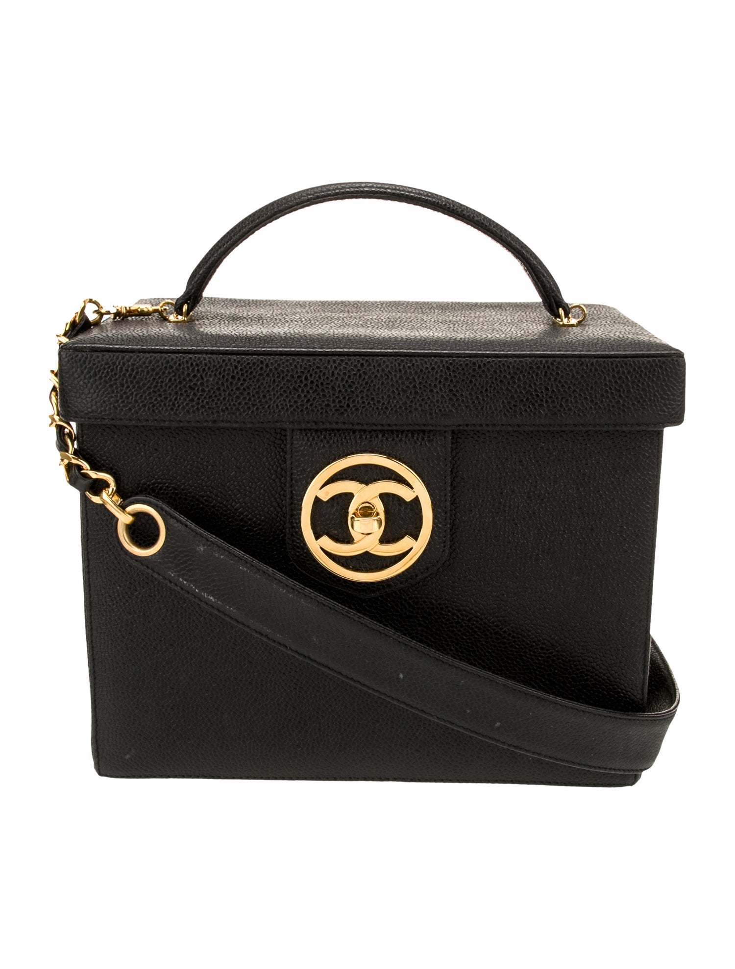 Chanel Caviar Vanity Train Case - Black Handle Bags, Handbags ...