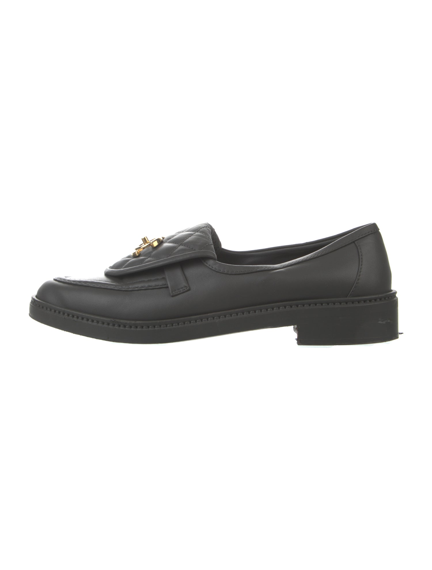 Chanel 2024 Interlocking CC Logo Loafers - Grey Flats, Shoes ...
