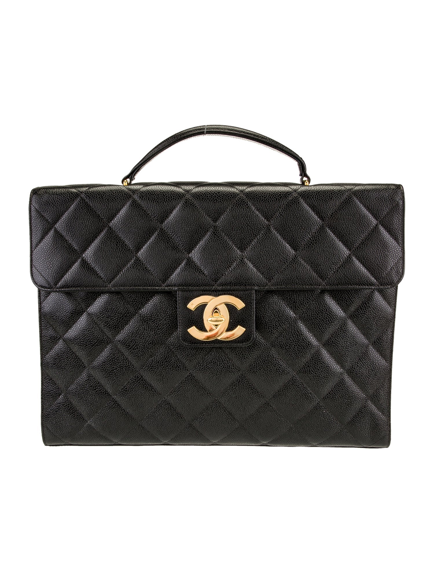 Chanel Caviar CC Briefcase - Black Handle Bags, Handbags - CHA1237277 ...