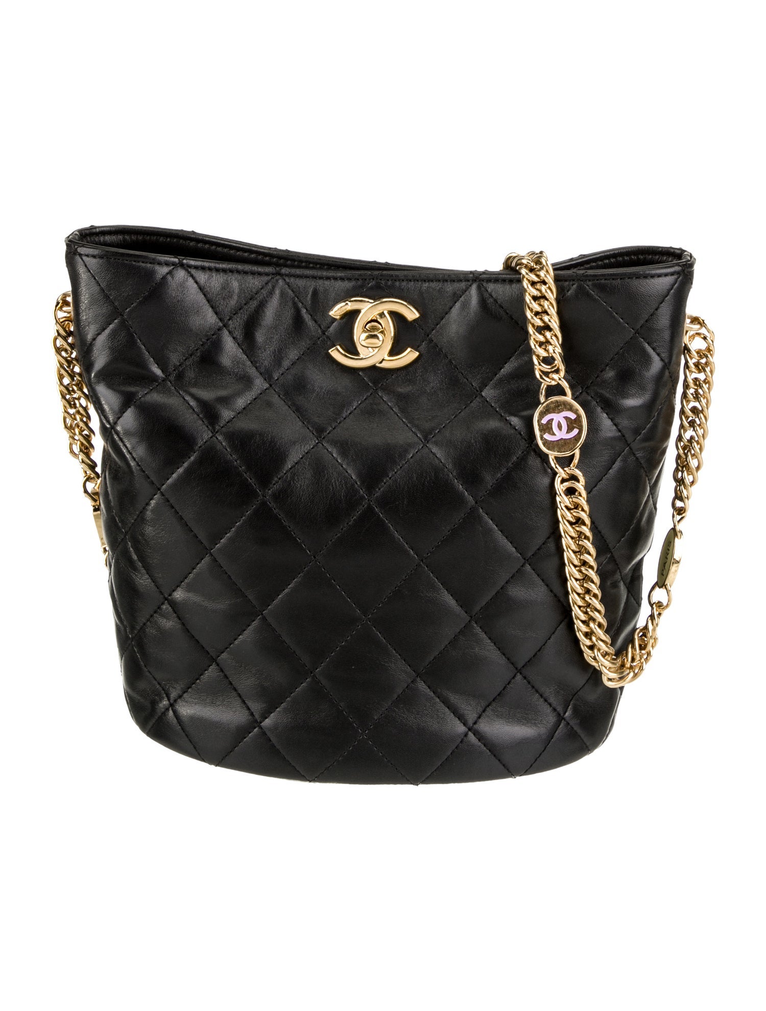 Chanel Small CC Bucket Bag - Black Shoulder Bags, Handbags - CHA1237856 ...
