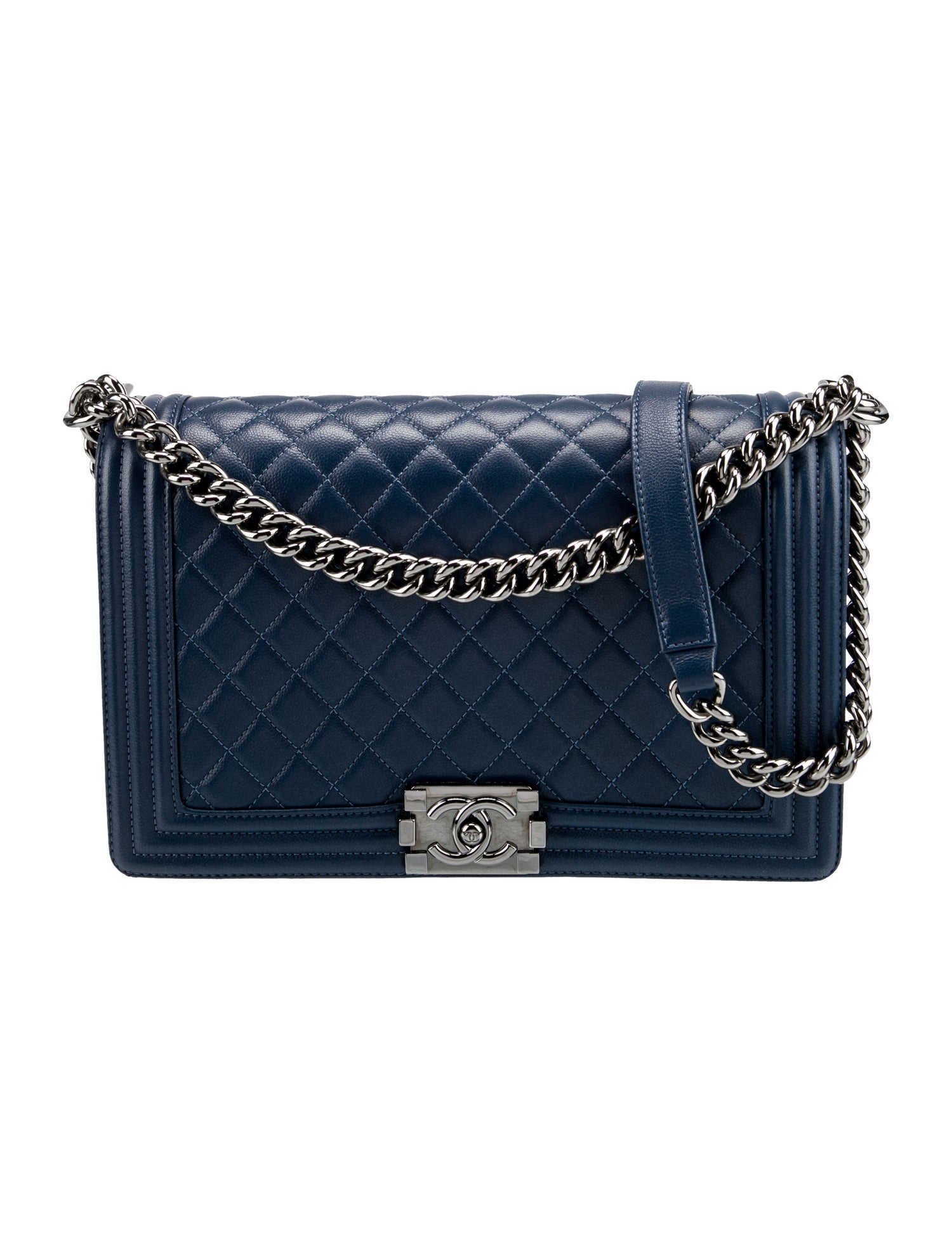 Chanel Large Boy Bag - Blue Shoulder Bags, Handbags - CHA1240349 | The ...