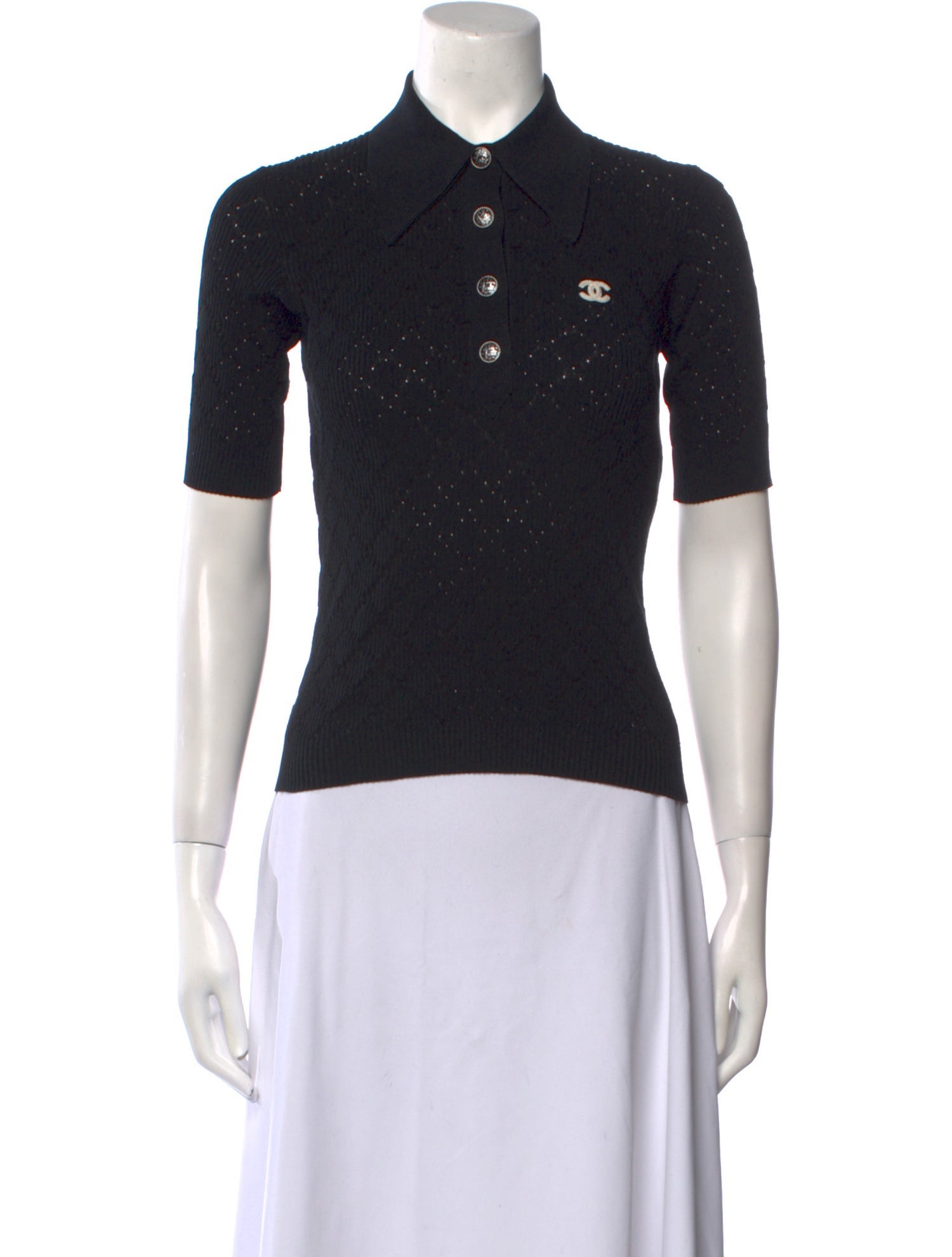 Chanel 2020 Short Sleeve Polo - Black Tops, Clothing - CHA1243483 | The ...