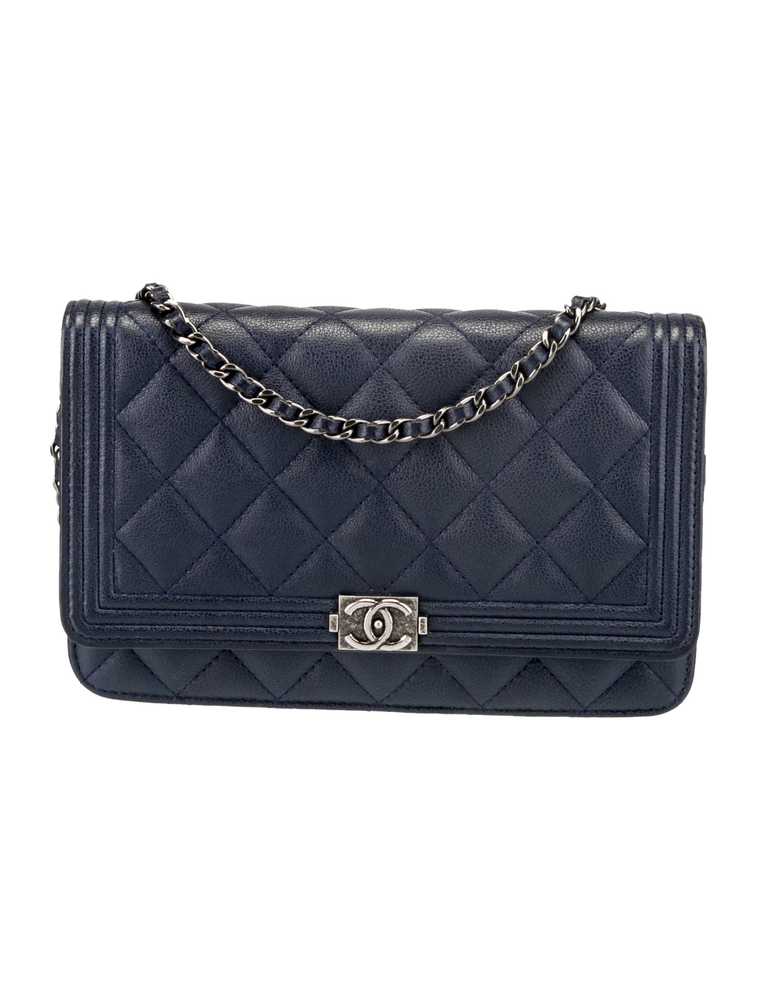 Chanel Boy Wallet On Chain - Blue Crossbody Bags, Handbags - CHA1243583 ...
