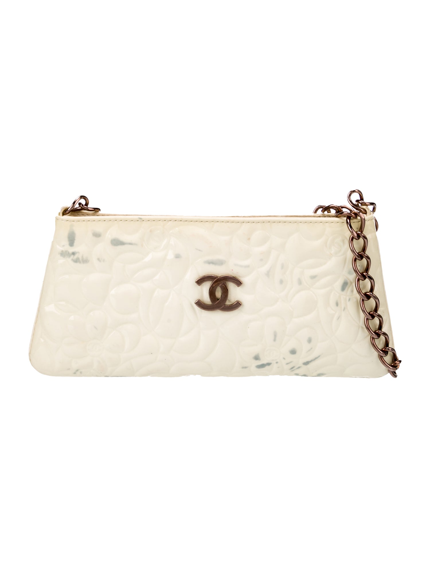 Chanel Camellia Embossed Pochette - Neutrals Shoulder Bags, Handbags ...