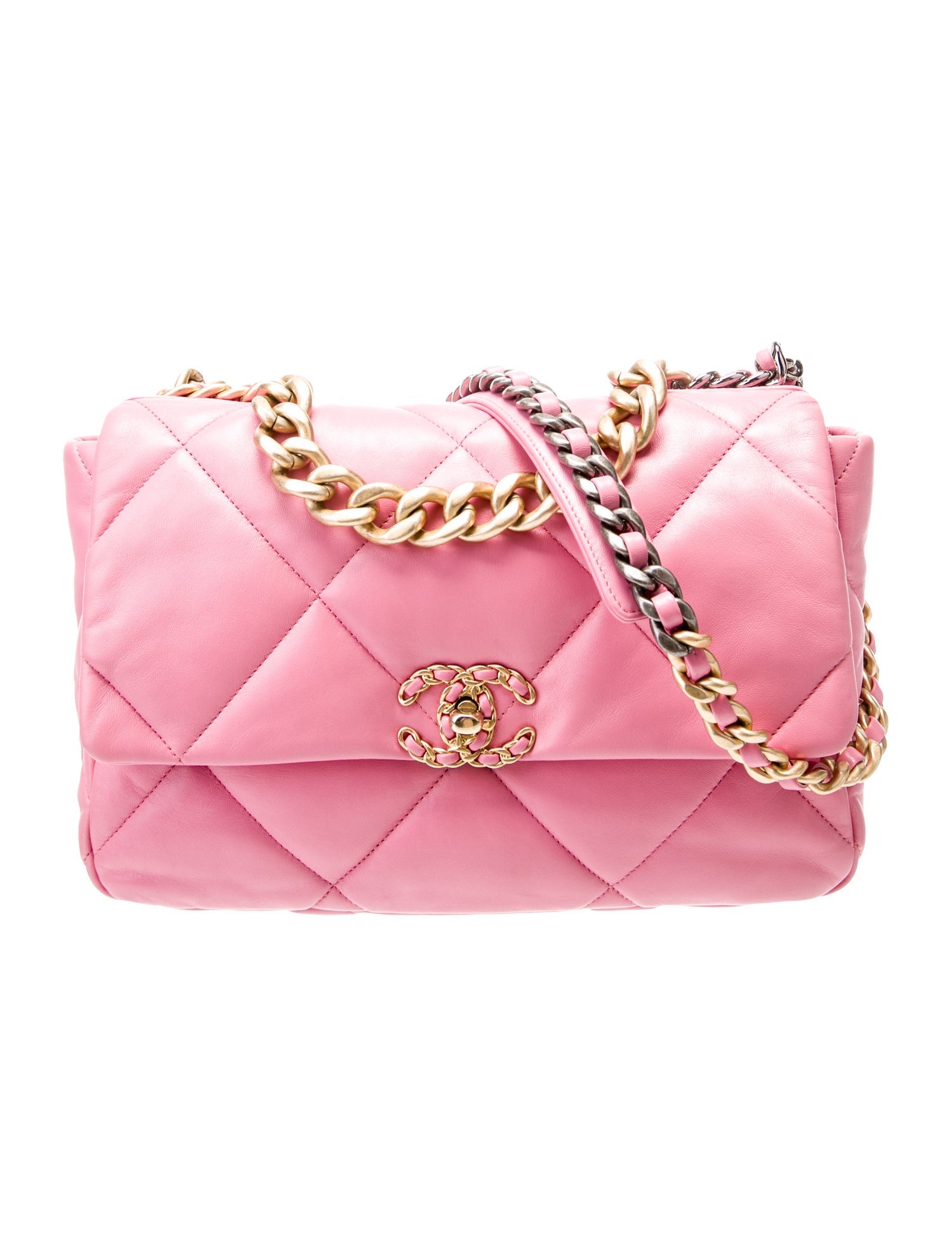 Chanel Large 19 Flap Bag - Pink Shoulder Bags, Handbags - CHA1245576 ...