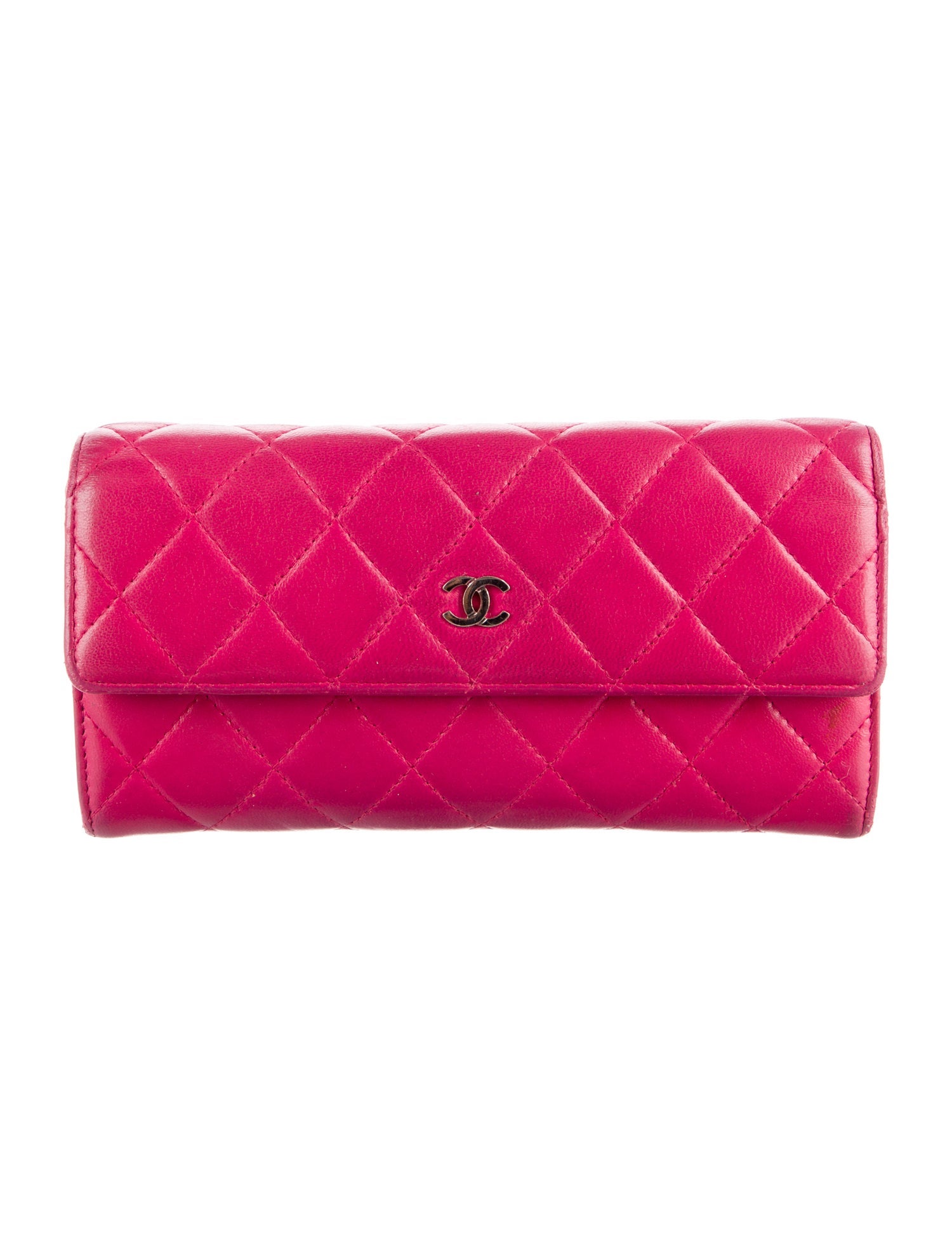 Chanel 2014 Interlocking CC Logo Continental Wallet - Pink Wallets ...