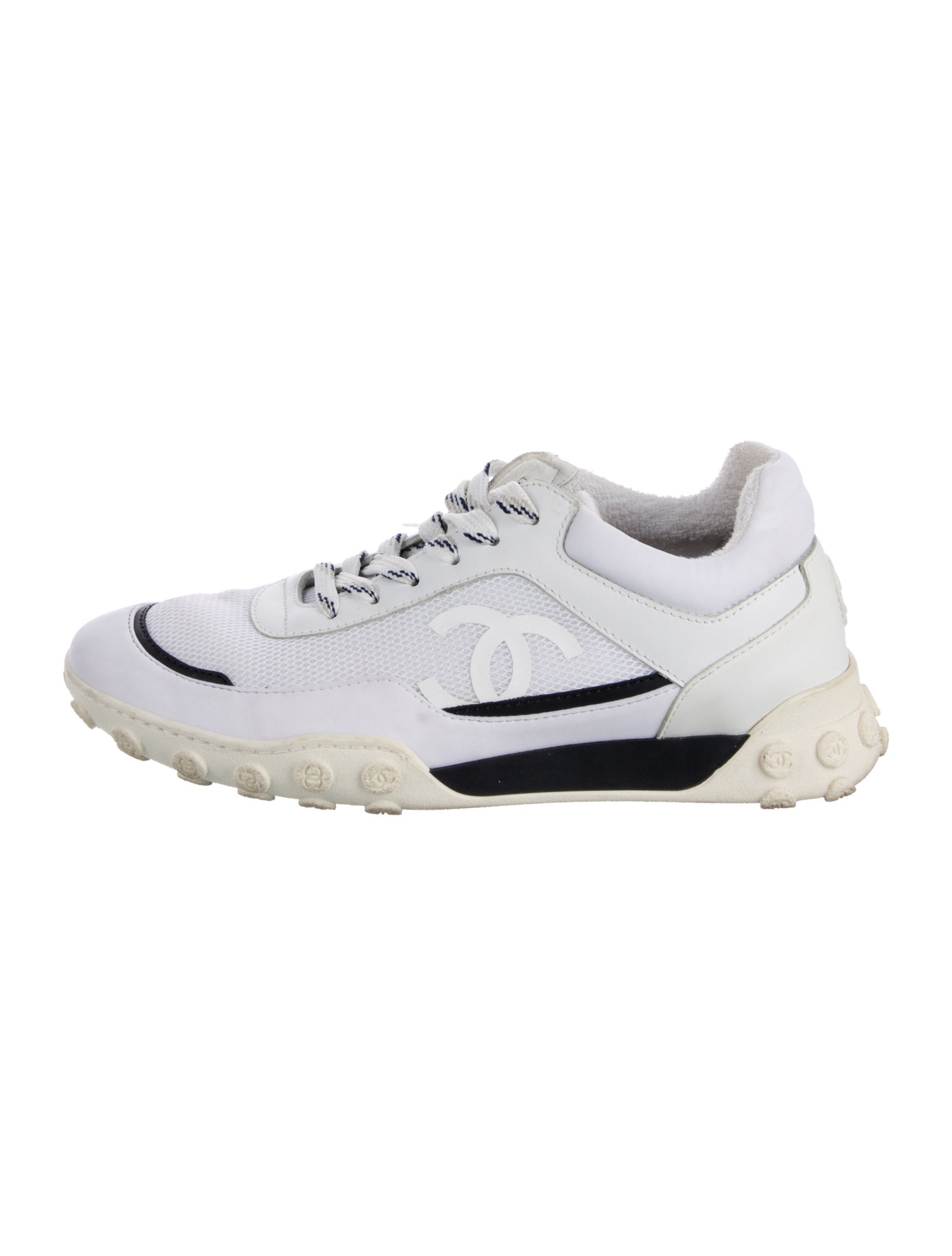 Chanel Interlocking CC Logo Mesh Sneakers - White Sneakers, Shoes ...