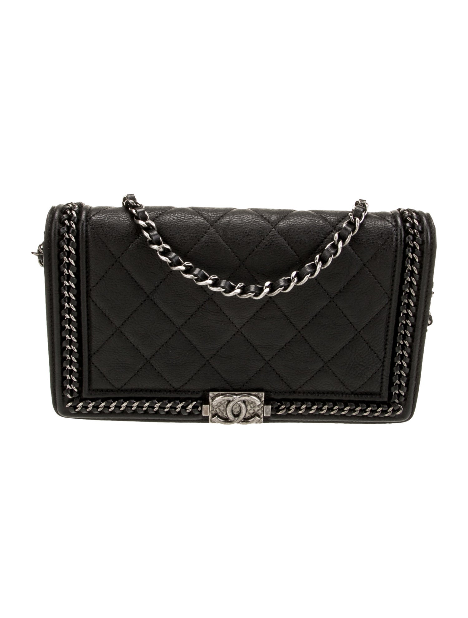 Chanel Chain Around Boy Wallet On Chain - Black Shoulder Bags, Handbags ...