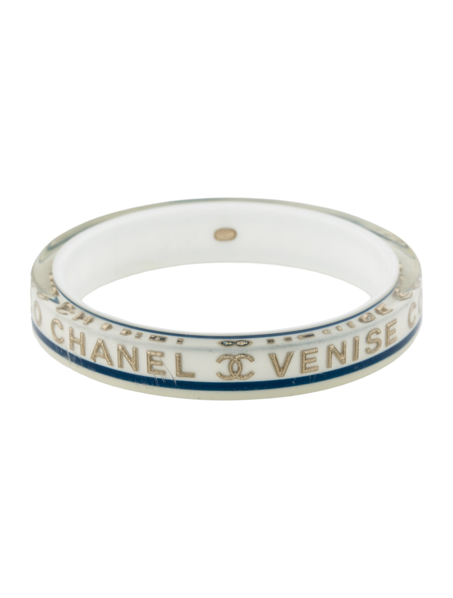 Chanel Resin CC Bangle - Blue, Gold-Plated Bangle, Bracelets ...
