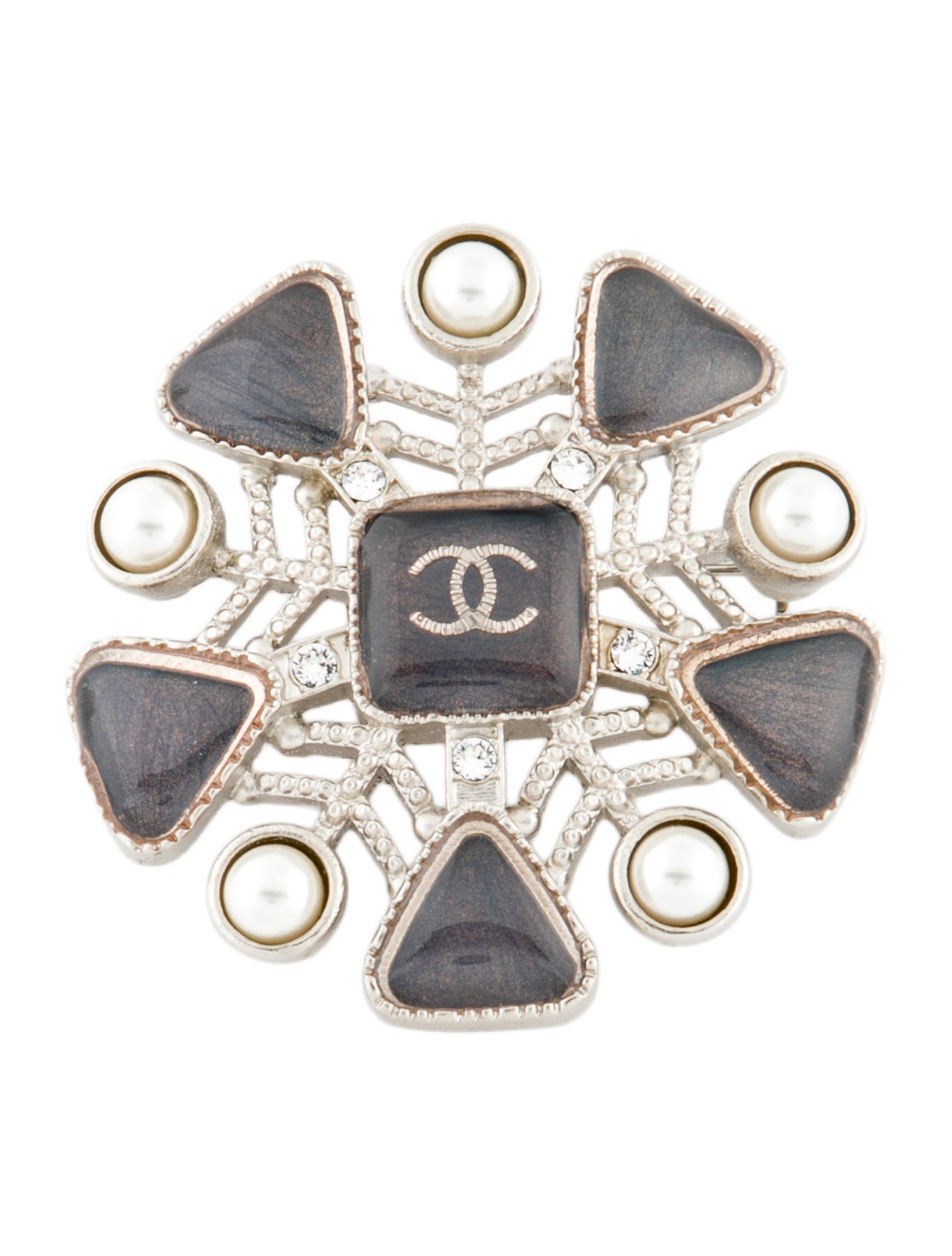 Chanel Strass CC Brooch - Pink, Gold-Plated Pin, Brooches - CHA1122304 ...