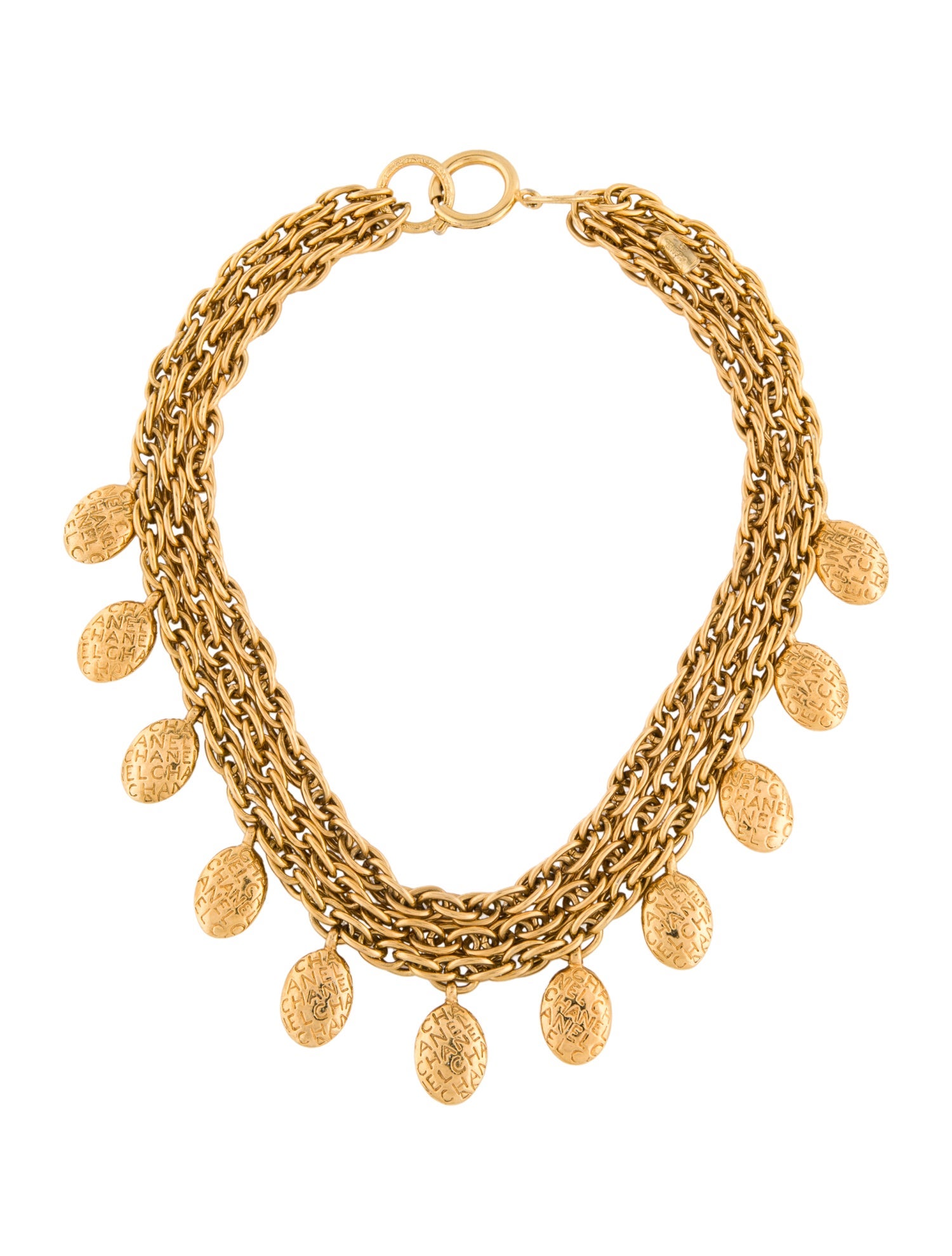 Chanel Faux Pearl & Strass CC Station Necklace - Palladium-Plated ...