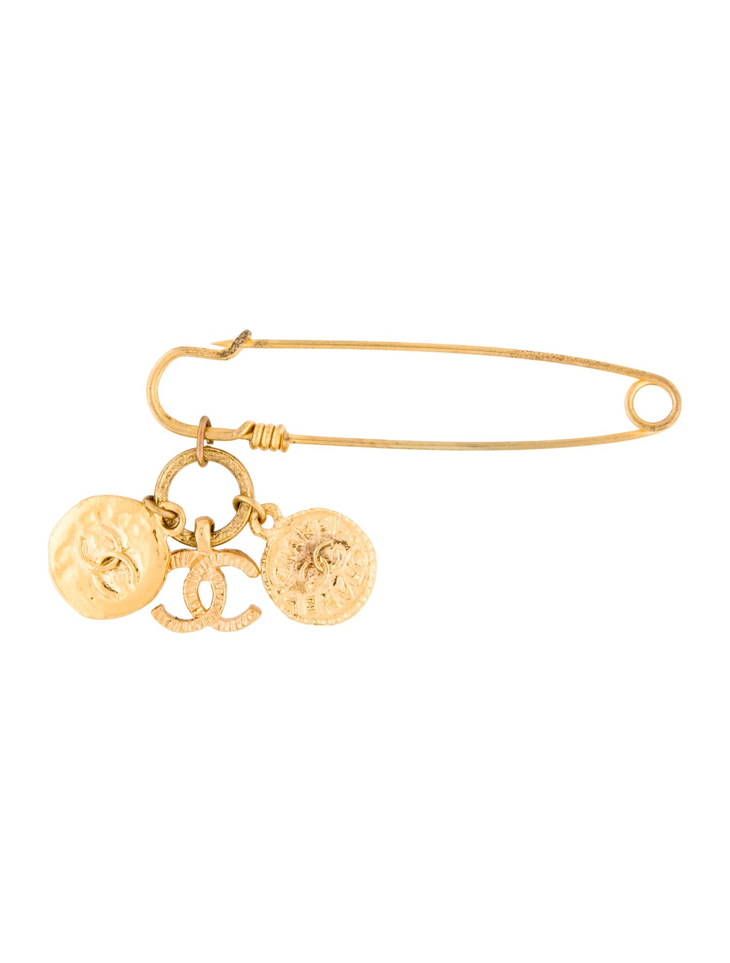 Chanel CC Safety Pin Brooch - Gold-Plated Pin, Brooches - CHA1255724 ...