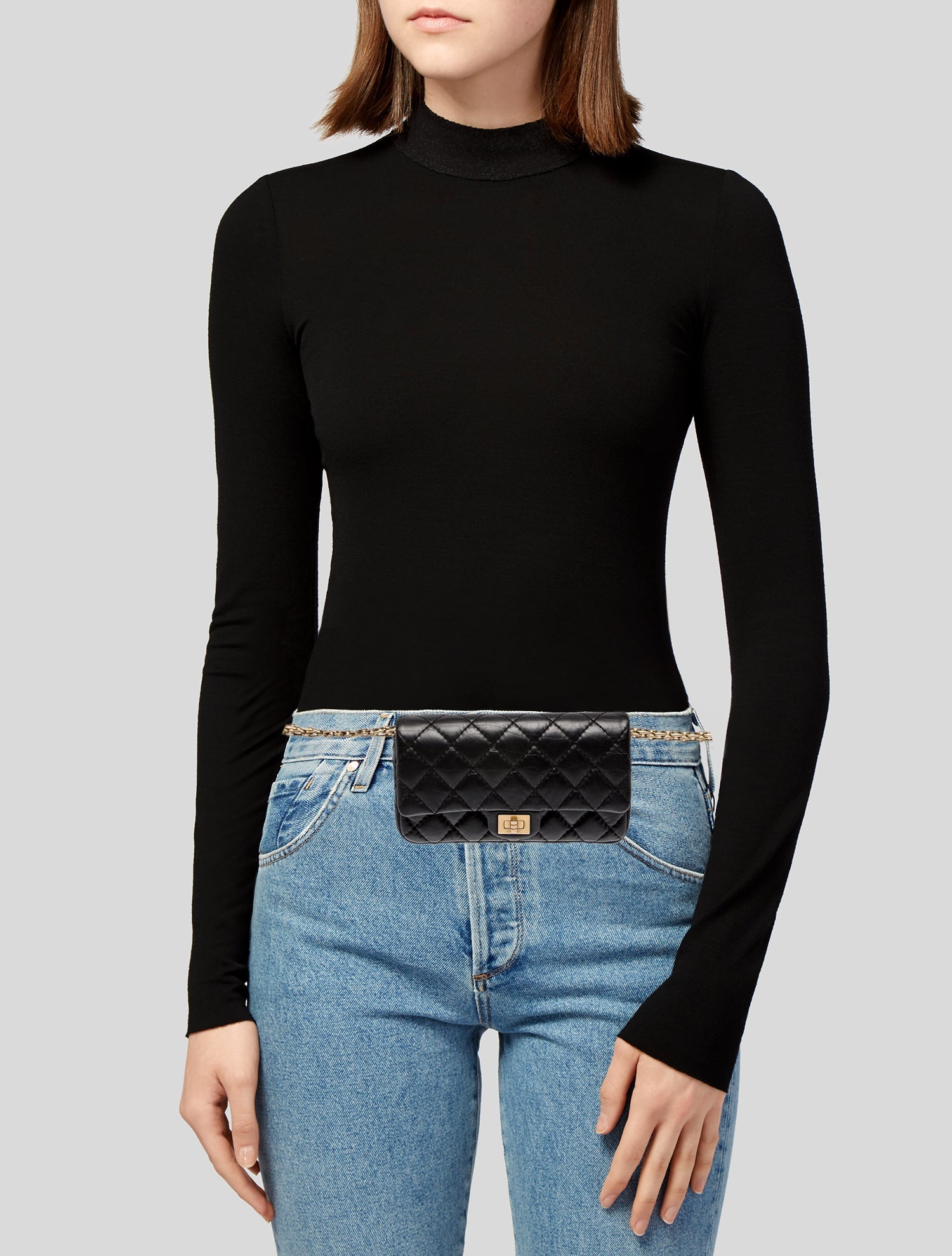 Chanel Chain-Link Mini Waist Bag - Gold Waist Bags, Handbags ...