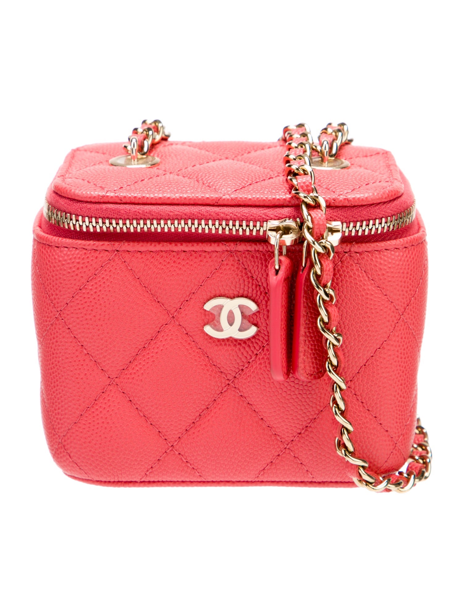 Chanel Mini Vanity Case w/ Chain - Orange Crossbody Bags, Handbags ...