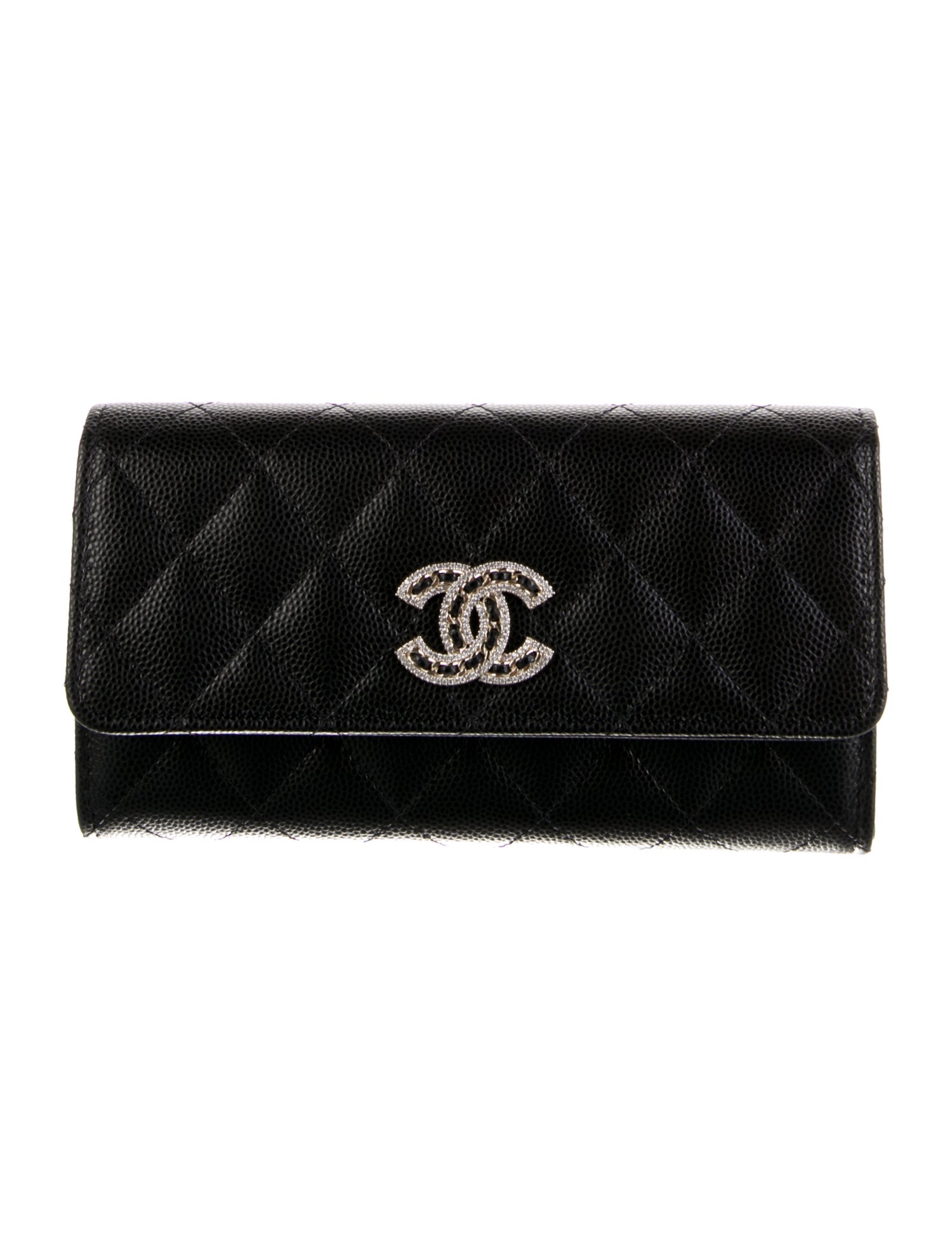 Chanel 2022 Interlocking CC Logo Continental Wallet w/ Tags - Black ...