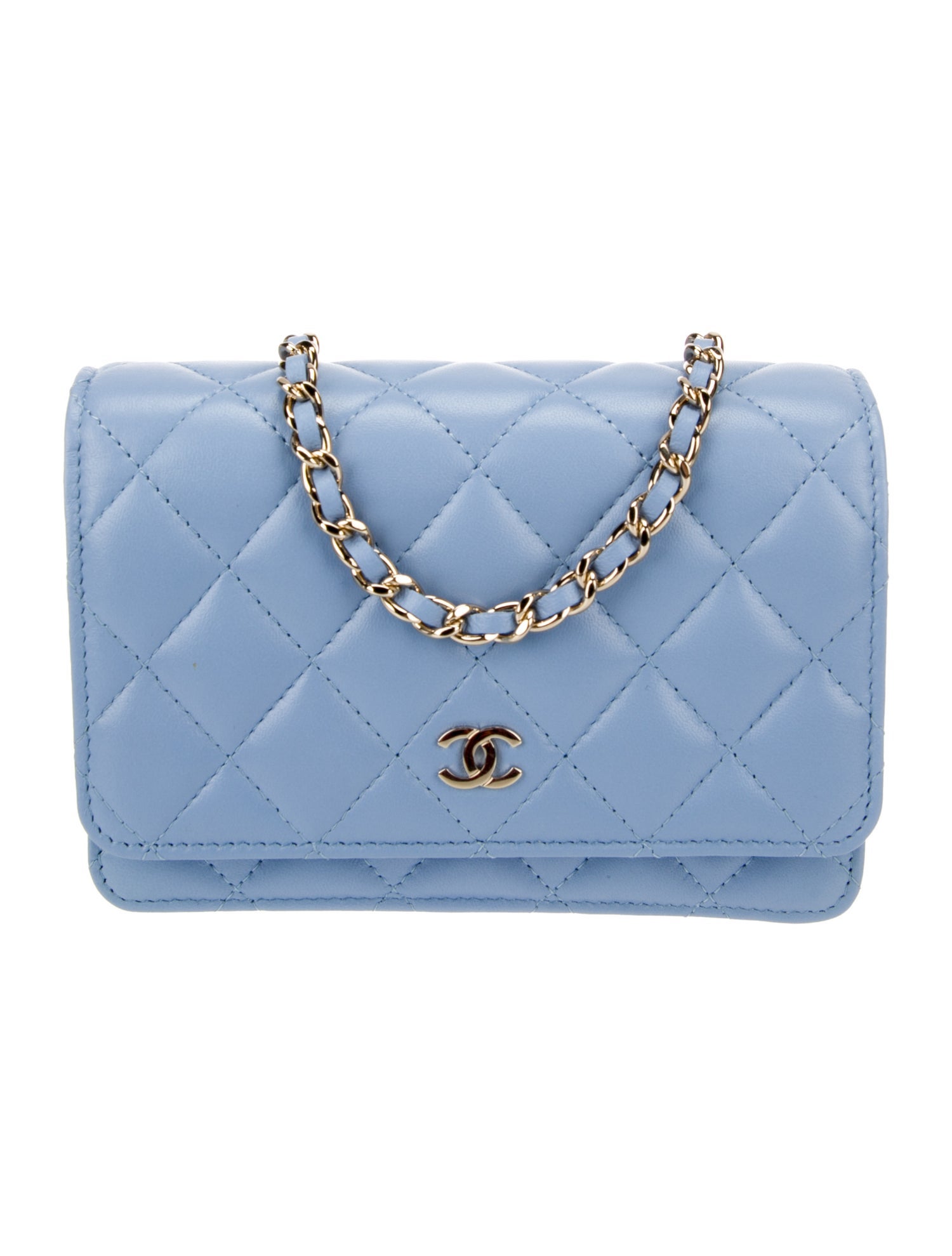 Chanel Mini Wallet On Chain - Blue Crossbody Bags, Handbags ...
