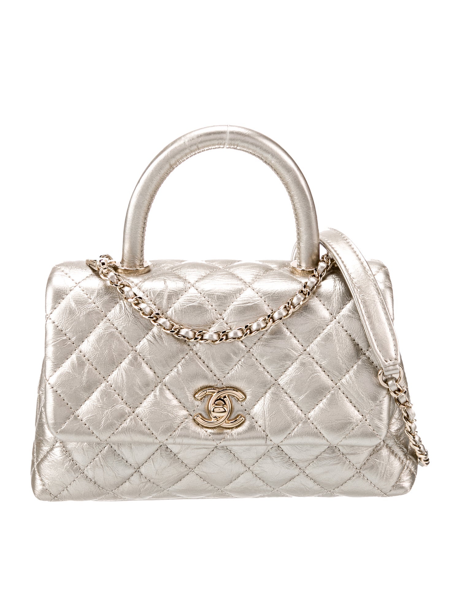 Chanel Mini Coco Handle Bag - Gold Handle Bags, Handbags - CHA1273660 ...